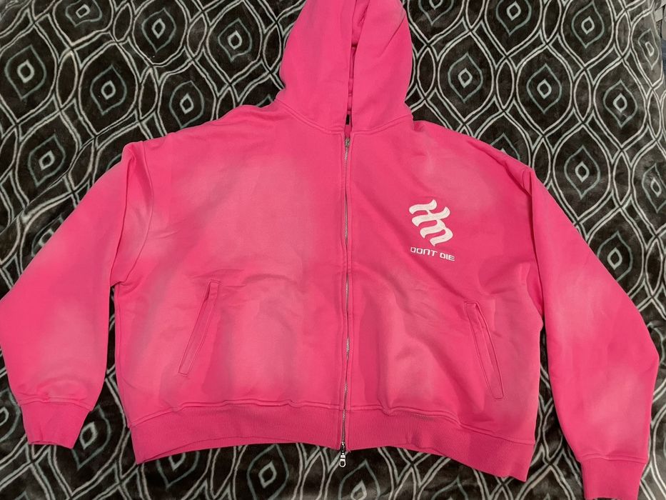 Vintage HMDD HAPPY MEMORIES DONT DIE PINK chain stitch zip up hoodie ...