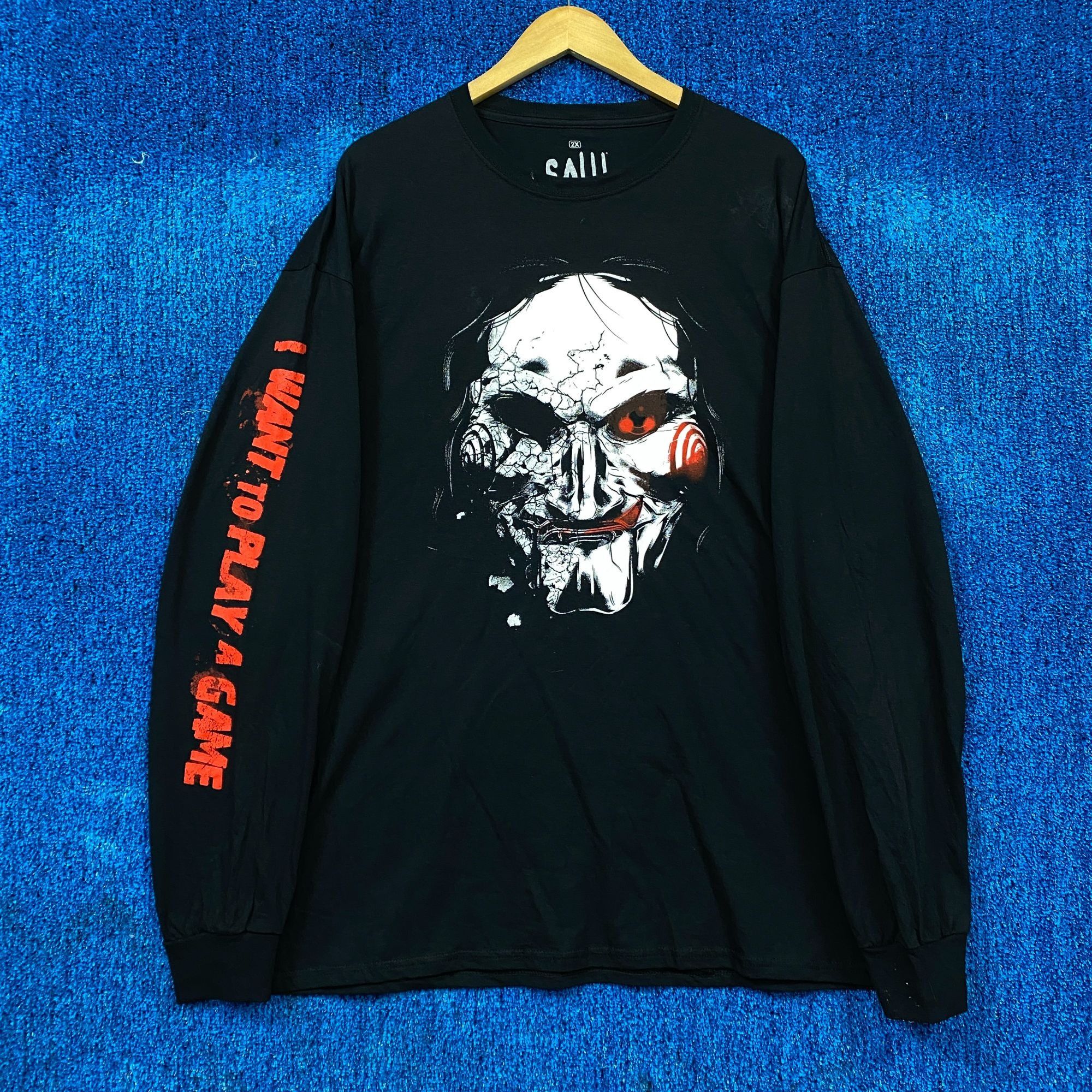 Very Rare Saw Billy Jigsaw I Want to Play a Game Horror Long Sleeve 2X ...