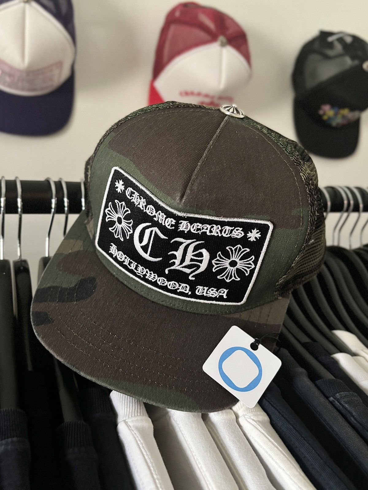 Chrome Hearts CAMO HOLLYWOOD PATCH HAT | Grailed