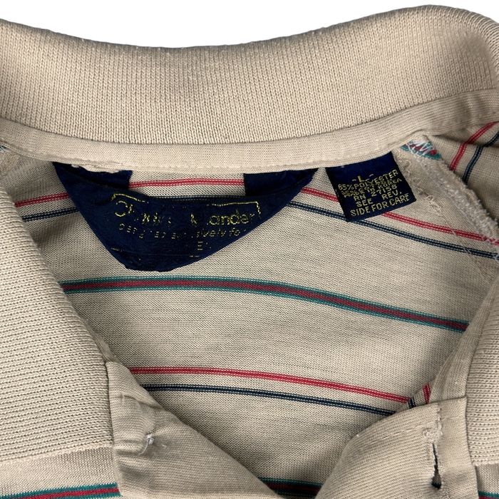 Vintage Vintage Striped Polo Shirt Beige 80s Raglan Pocket | Grailed