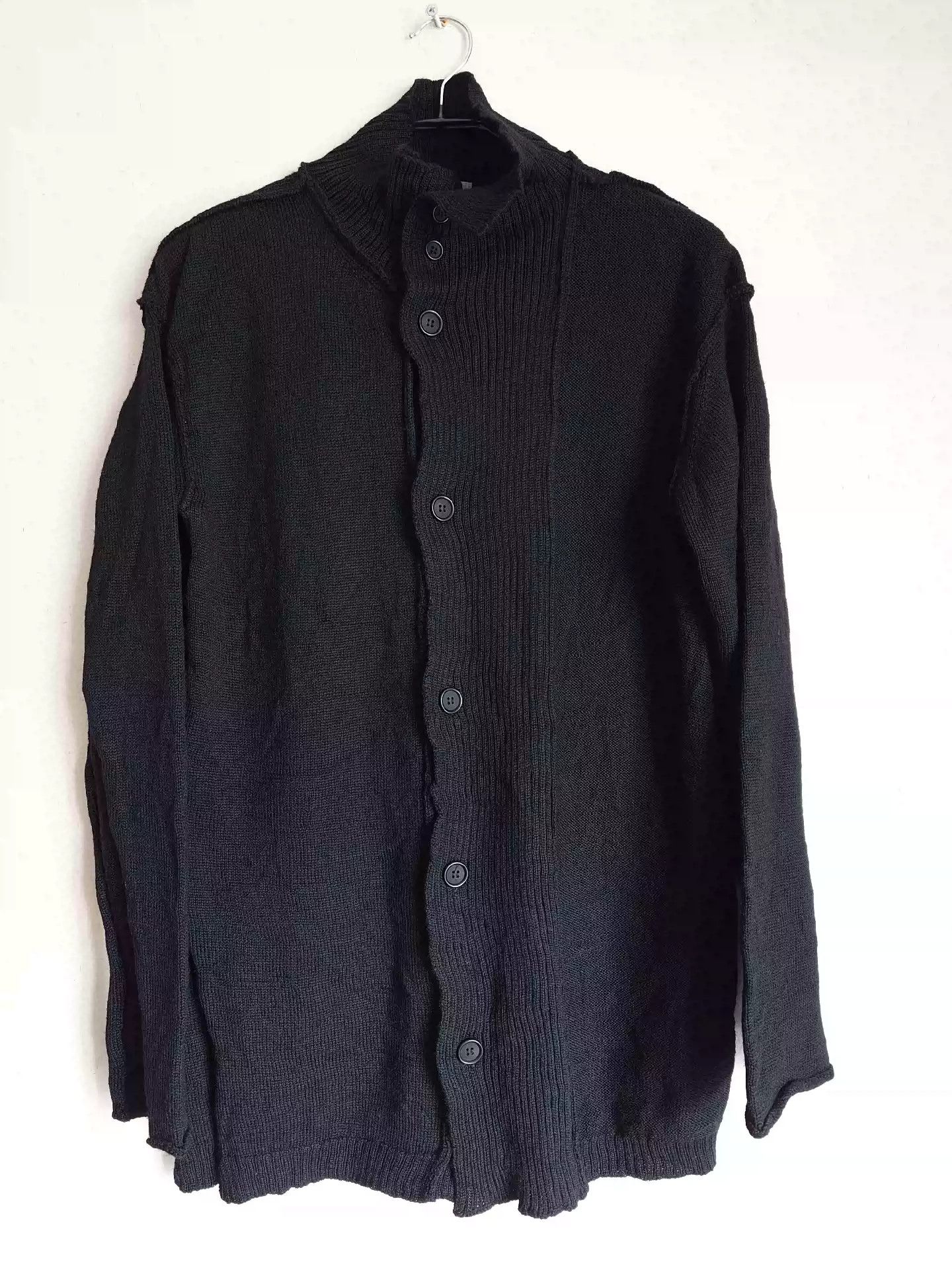 Yohji Yamamoto Yamamoto Yohji Main Line Pure Wool Wrinkled Sweater Cardigan | Grailed