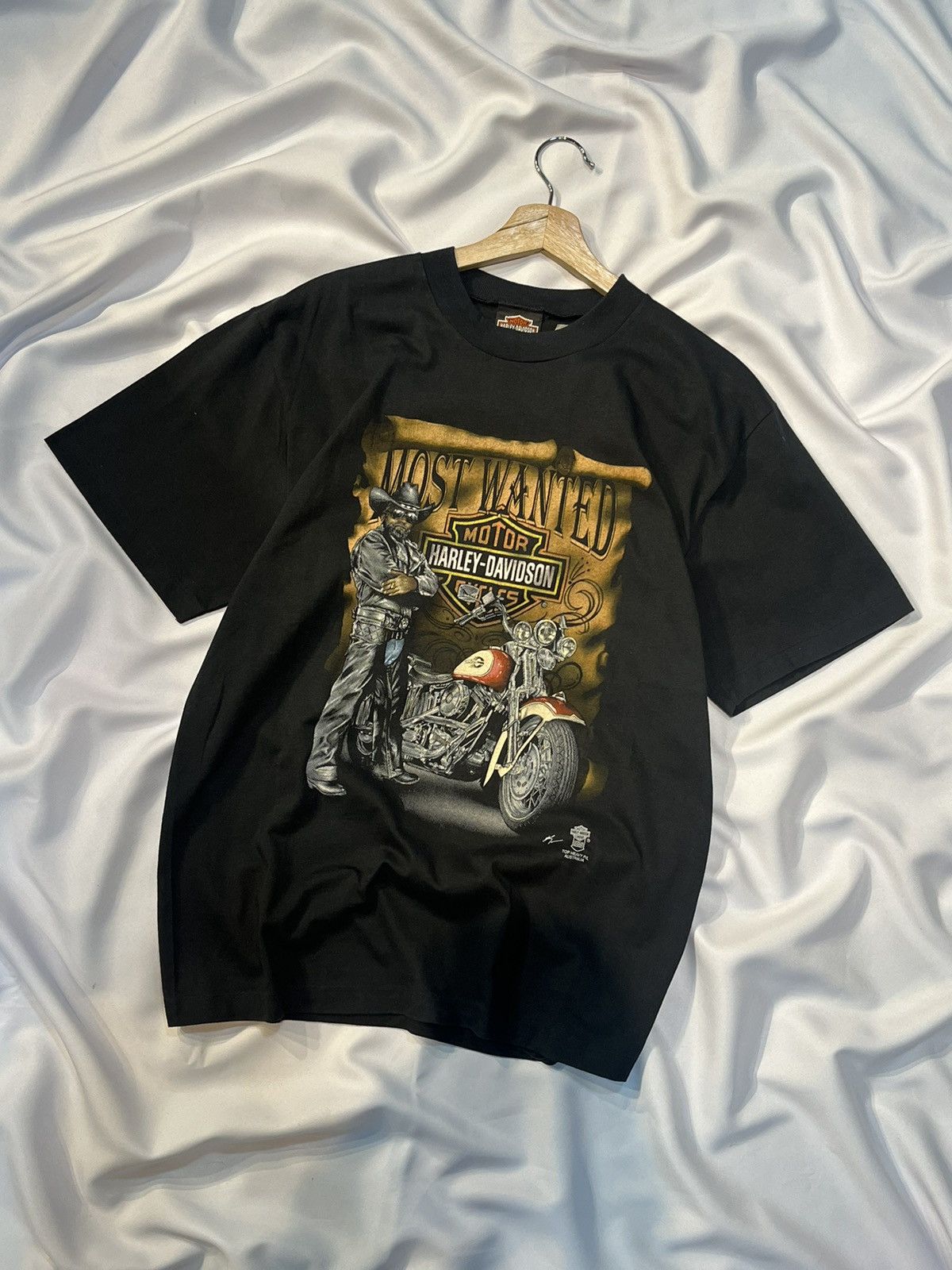 Vintage 1992, VINTAGE 3D EMBLEM HARLEY DAVIDSON MOST WANTED | Grailed