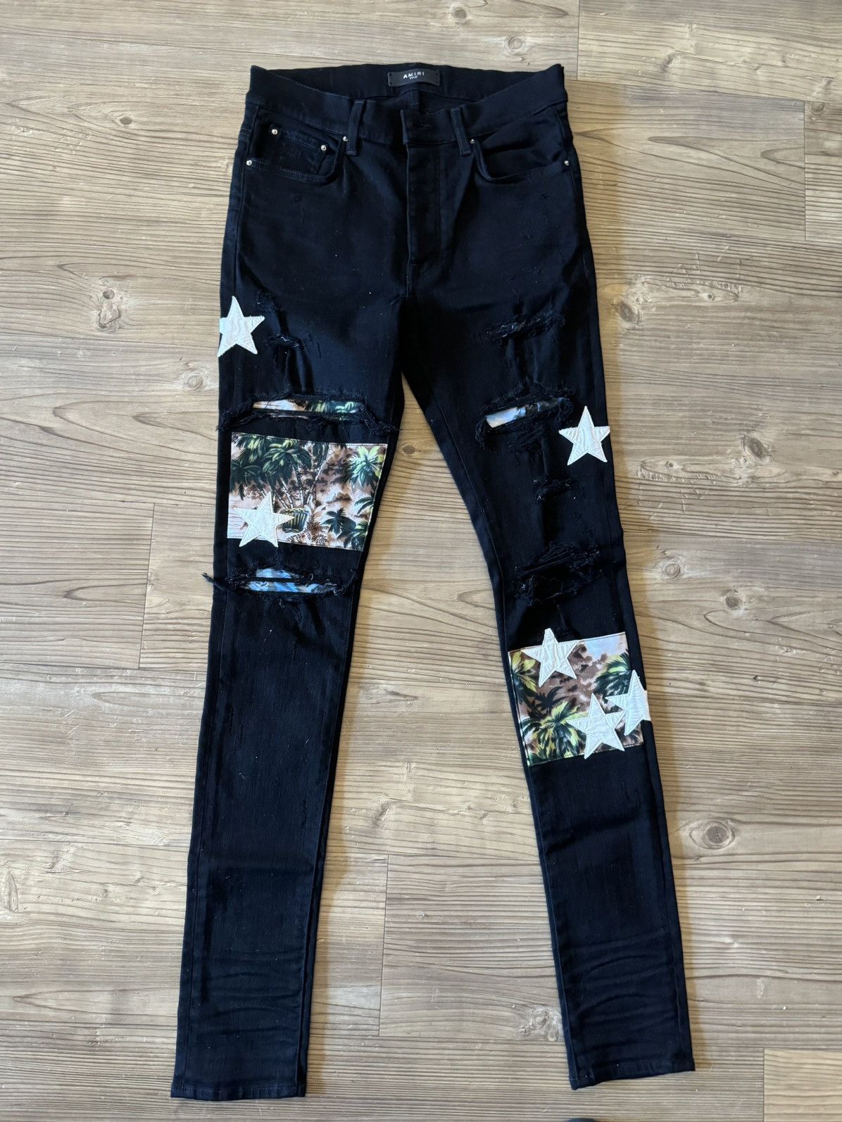 Amiri Amiri Hawaiian Star Art Patch Black Jeans | Grailed
