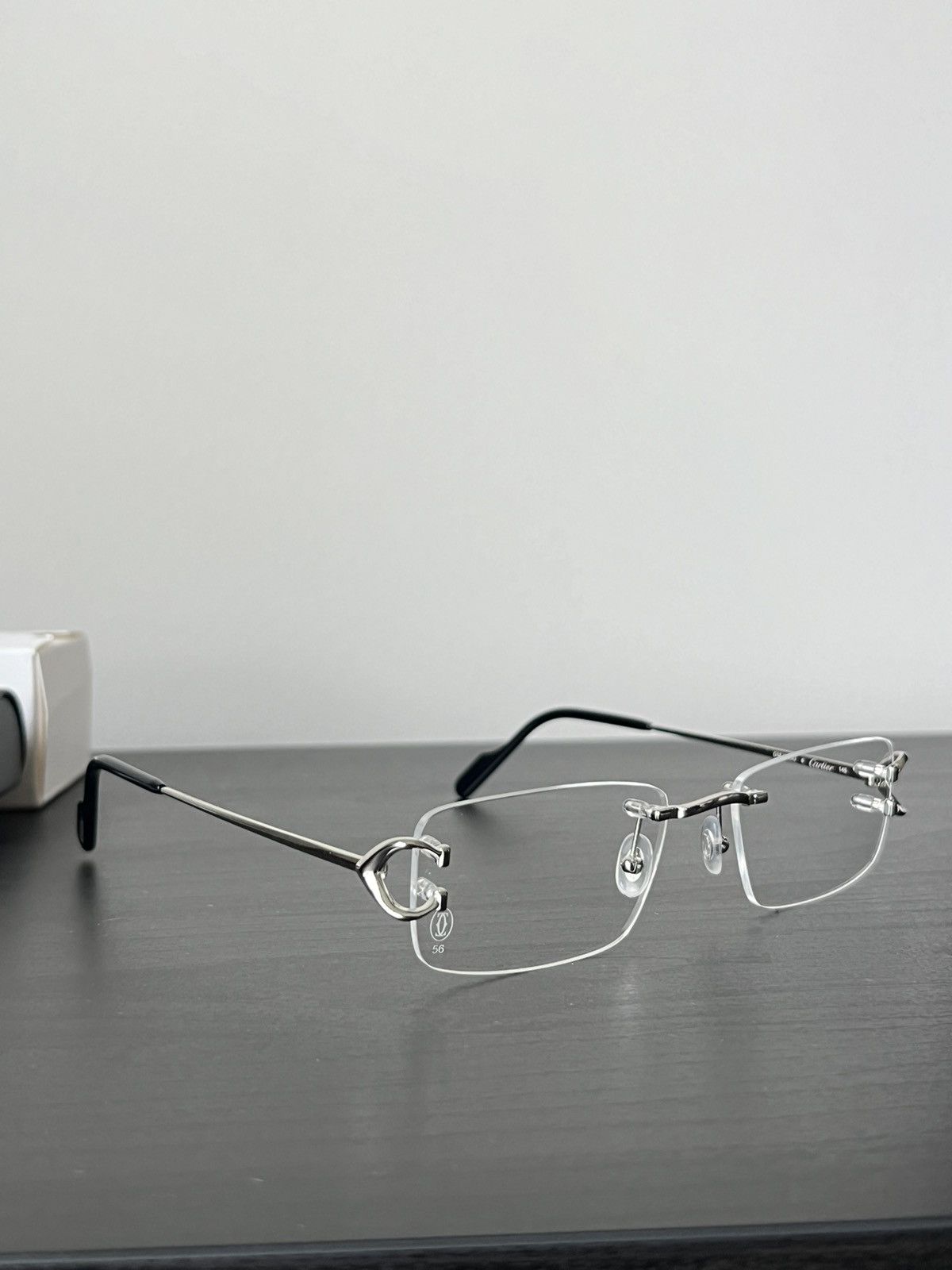 Cartier Cartier Big C Wire Rimless Eyeglasses in Silver CT0344O | Grailed