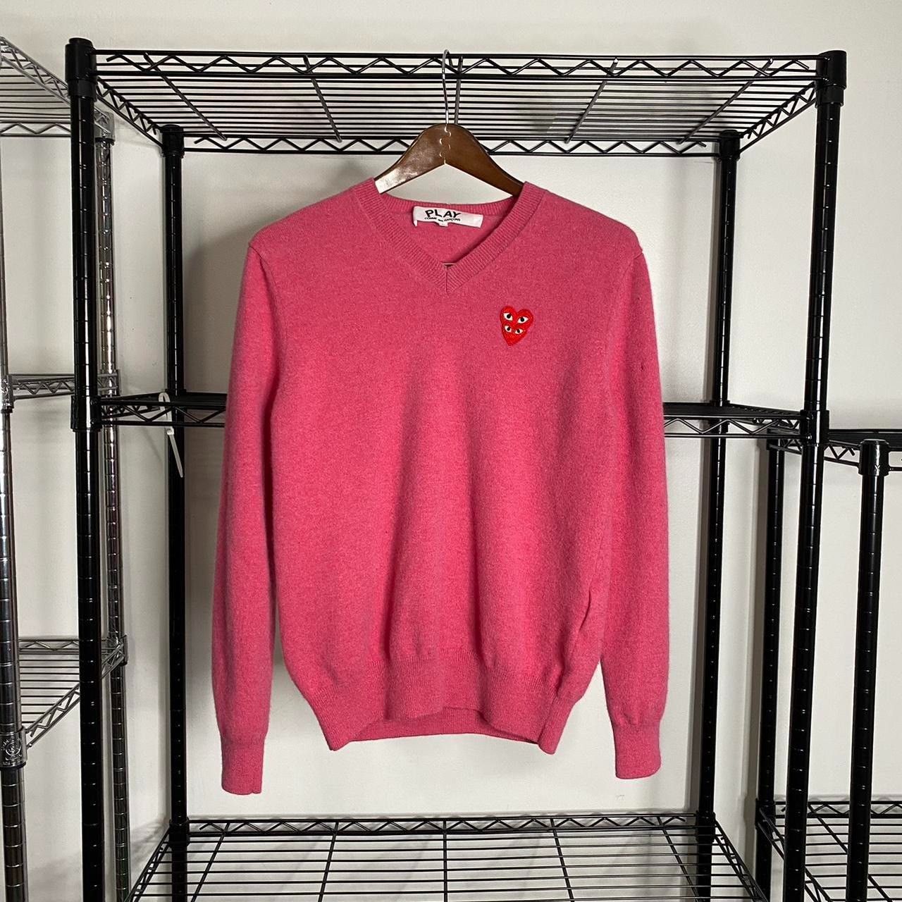 Comme Des Garcons Play PLAY COMME des GARÇON CDG Pink Wool sweater ...