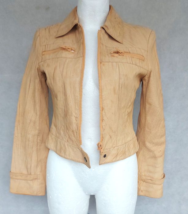 Vintage Classic vintage 2000s Naf Naf cropped leather jacket | Grailed