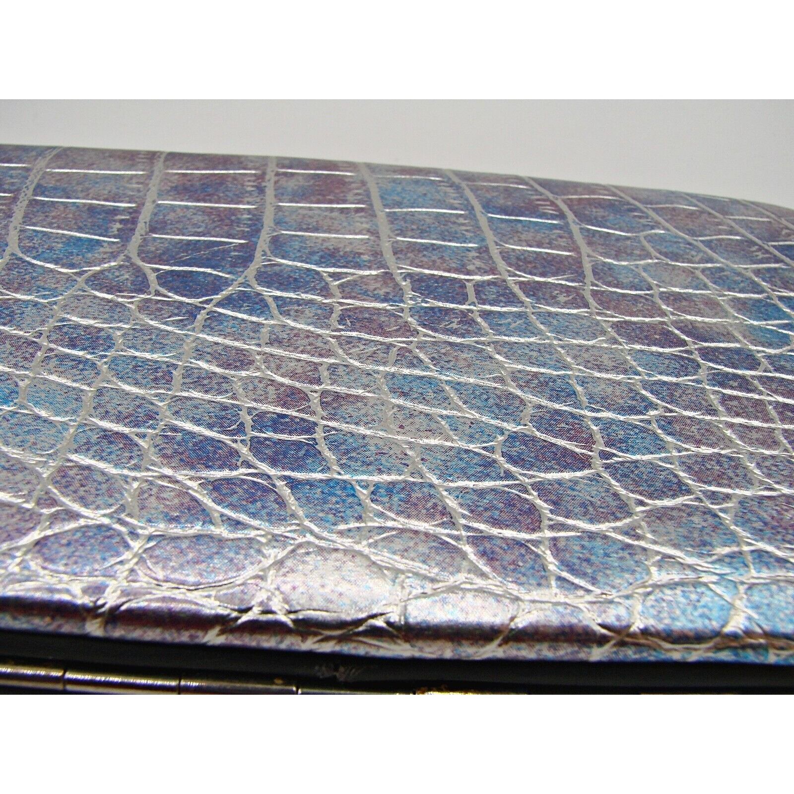 Vintage NEW Snap Wallet Faux Crocodile Skin Iridescent Holographic C ...