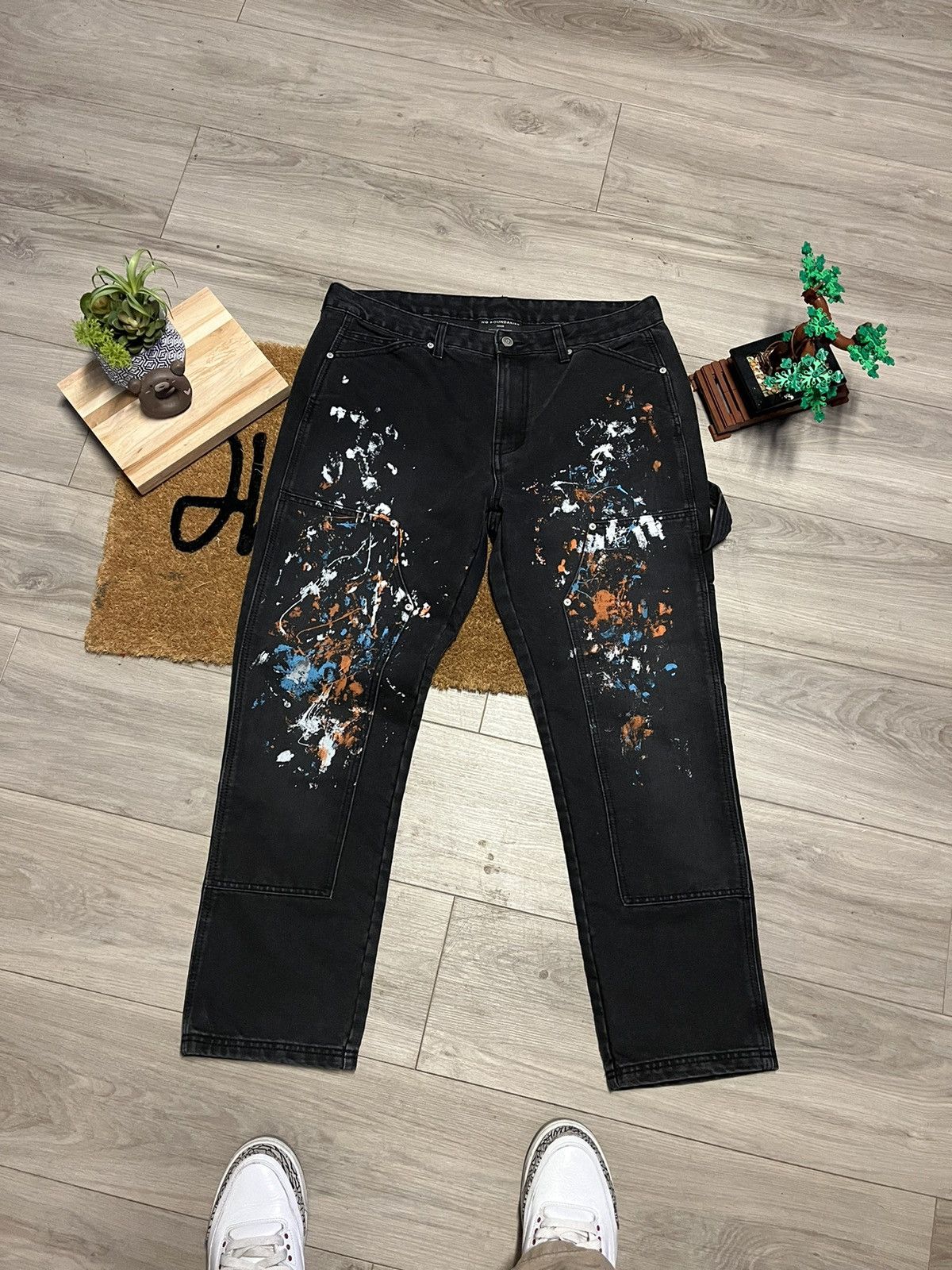 Streetwear Paint splatter double knee pants | Grailed