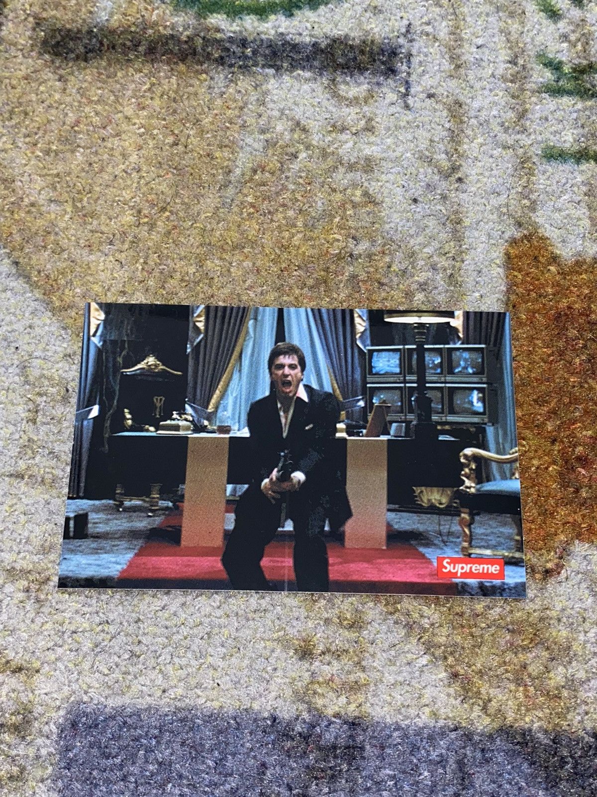 Movie × Supreme × Universal Studios Supreme Scarface Photo Sticker | Grailed