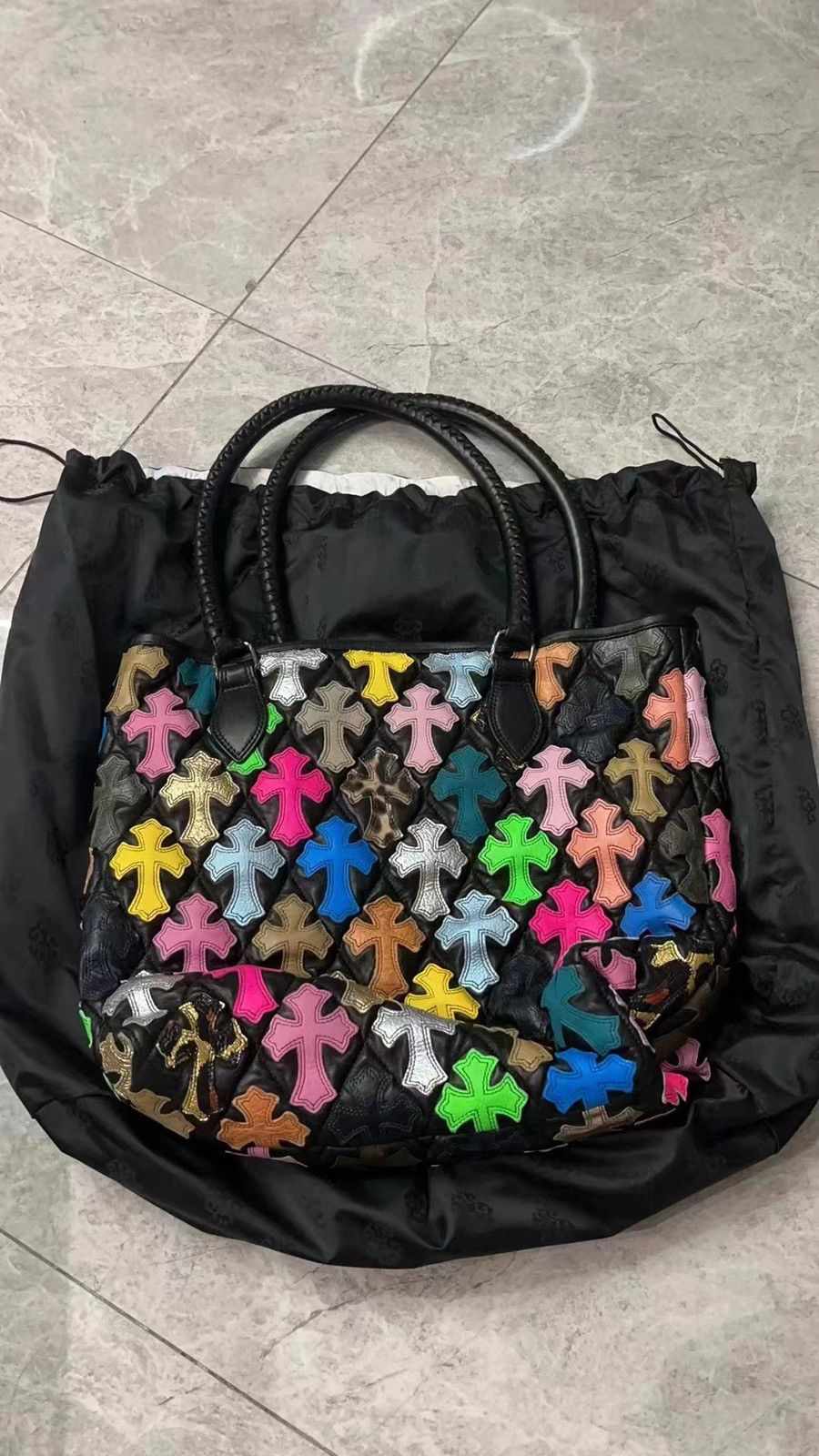 Chrome Hearts Chrome Hearts Rainbow Patchwork Cementery Tote Bag | Grailed