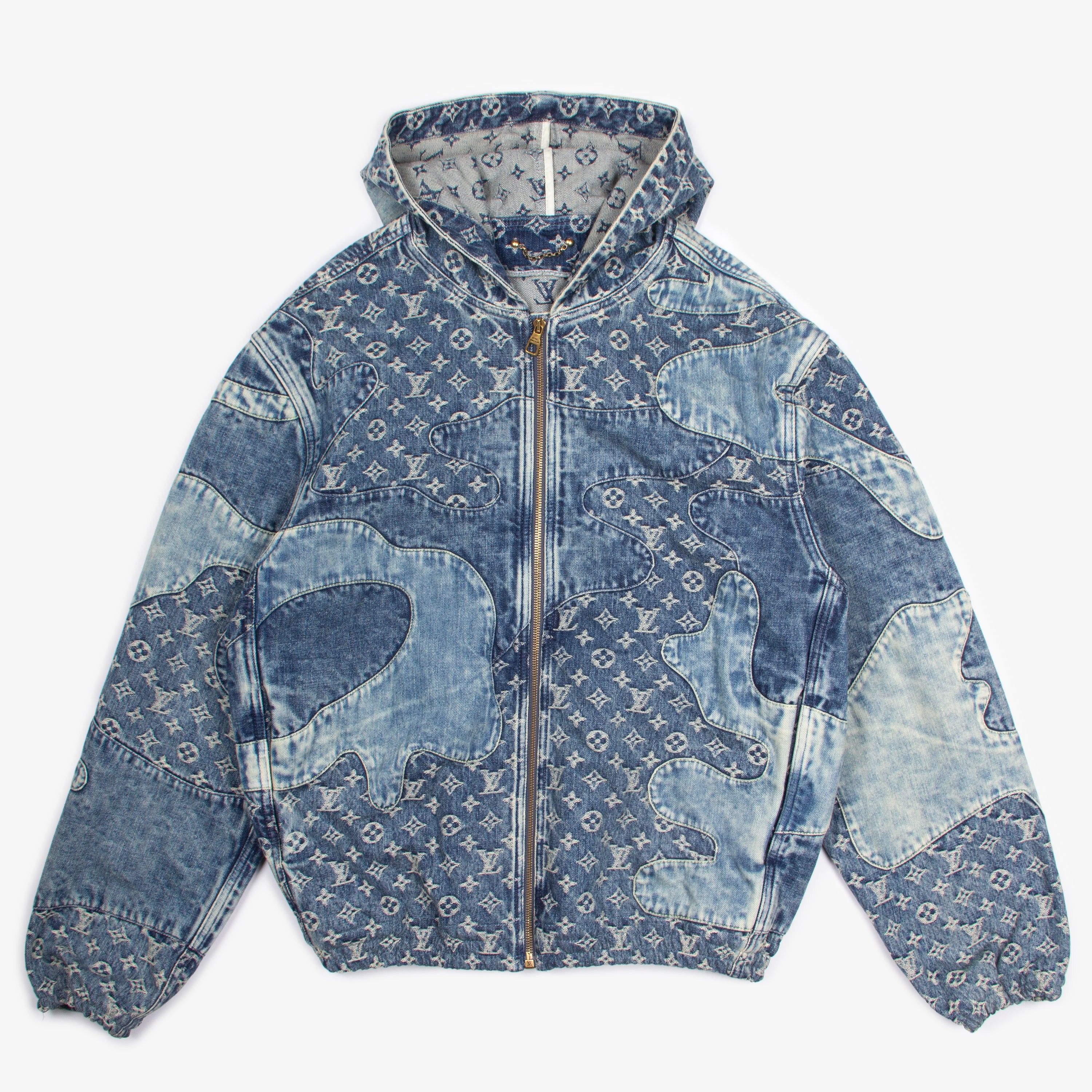 Louis Vuitton × Nigo LOUIS VUITTON x NIGO DENIM PATCHWORK HOODED JACKET ...
