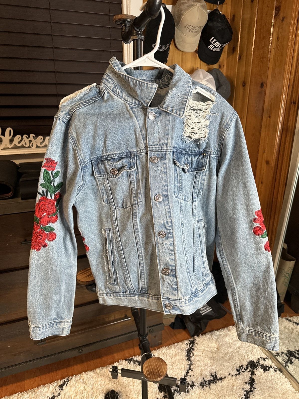Pacsun × Streetwear 🌹🥀Rose denim Jacket 🔥 | Grailed