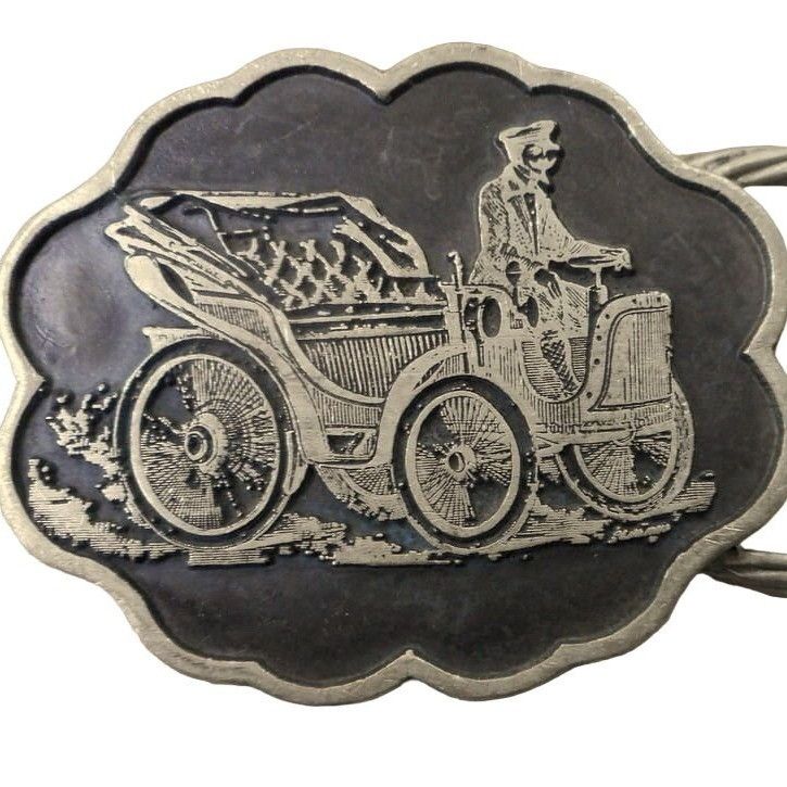Vintage Antique Car Belt Buckle Vintage Pewter Motorized Buggy Auto ...
