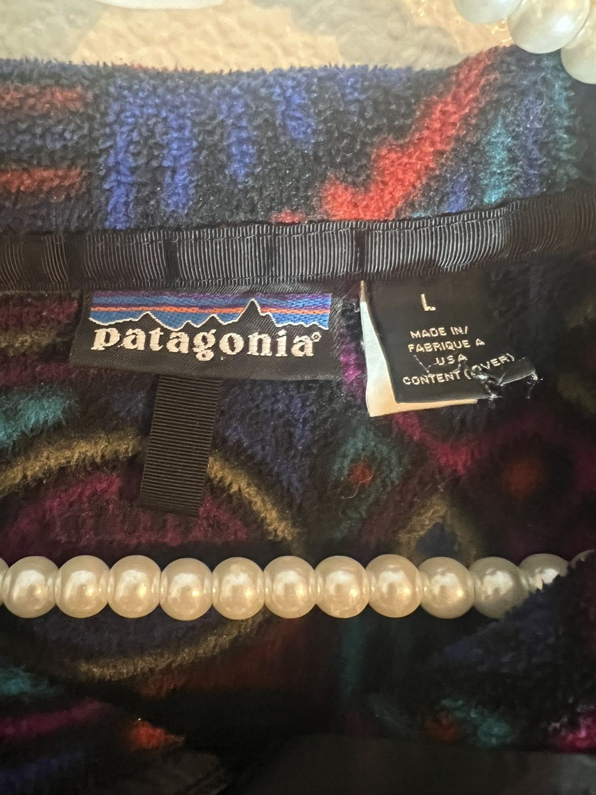 Vintage Patagonia Synchilla Snap-T Fleece – Abstract Tribal Print | Grailed