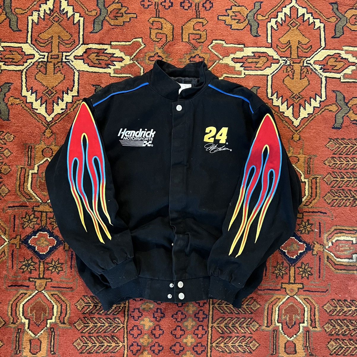 NASCAR × Racing × Vintage Vintage nascar racing jacket flames | Grailed