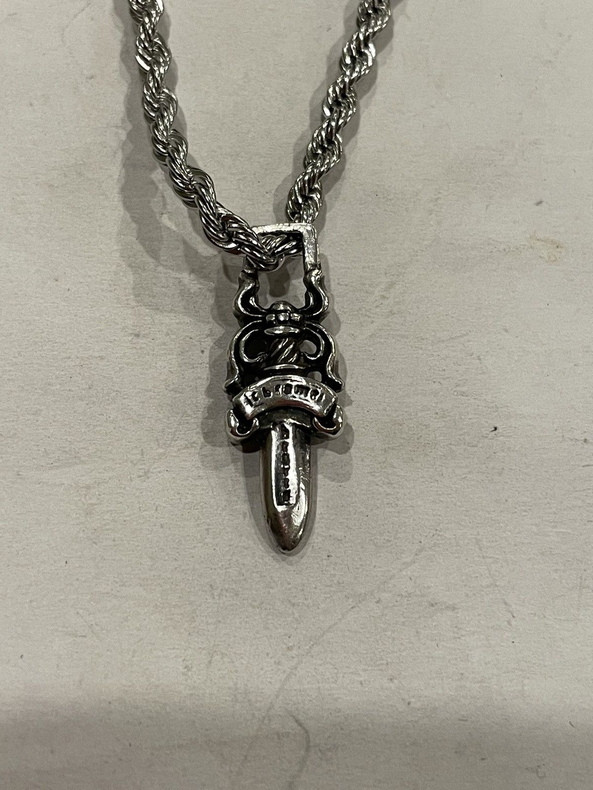 Chrome Hearts Chrome Hearts Dagger Pendant Rope Chain Necklace Silver ...
