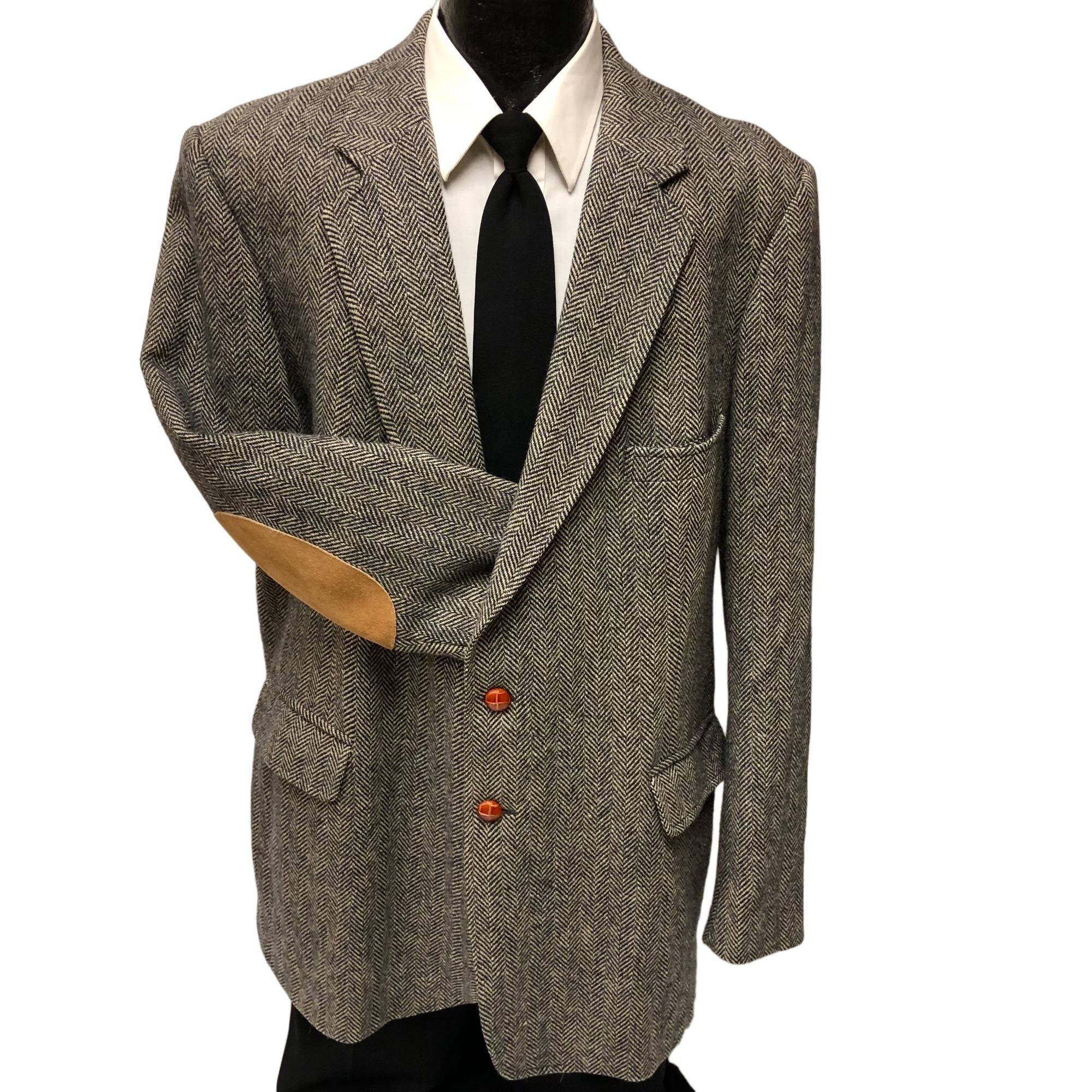 Imperial 70's Imperial HERRINGBONE Sport Coat Wool Elbow Patch Jacket ...