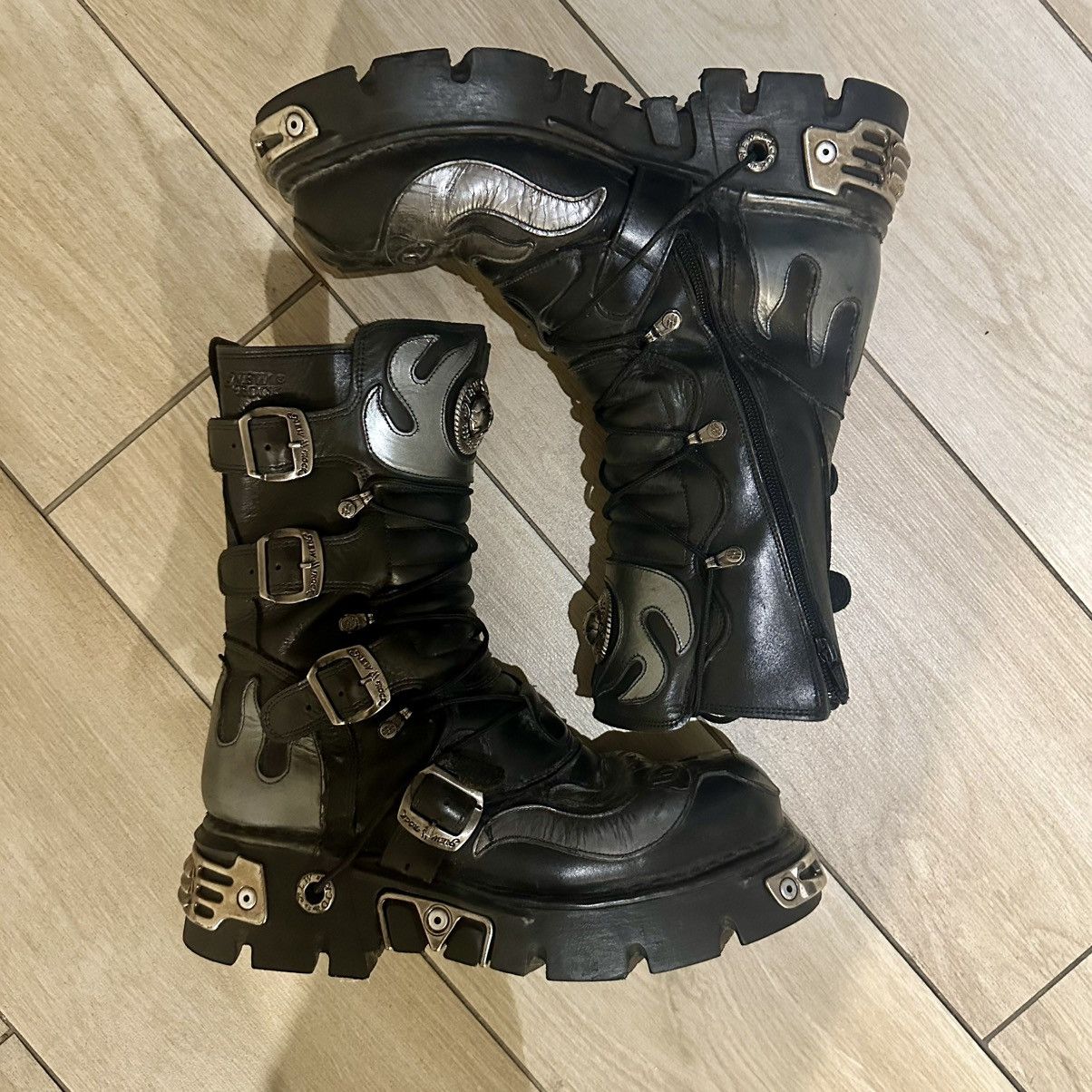 New Rock New Rock Vintage Skull Boots | Grailed