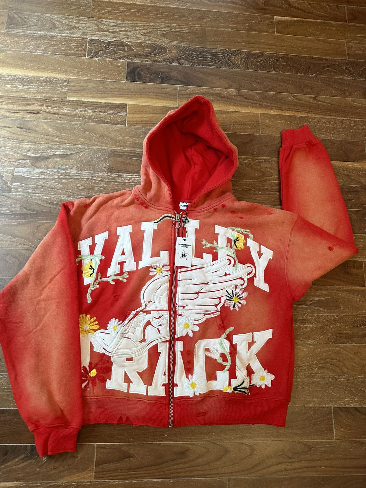 Vale Vale Red Garden Zip up Hoodie L | Grailed