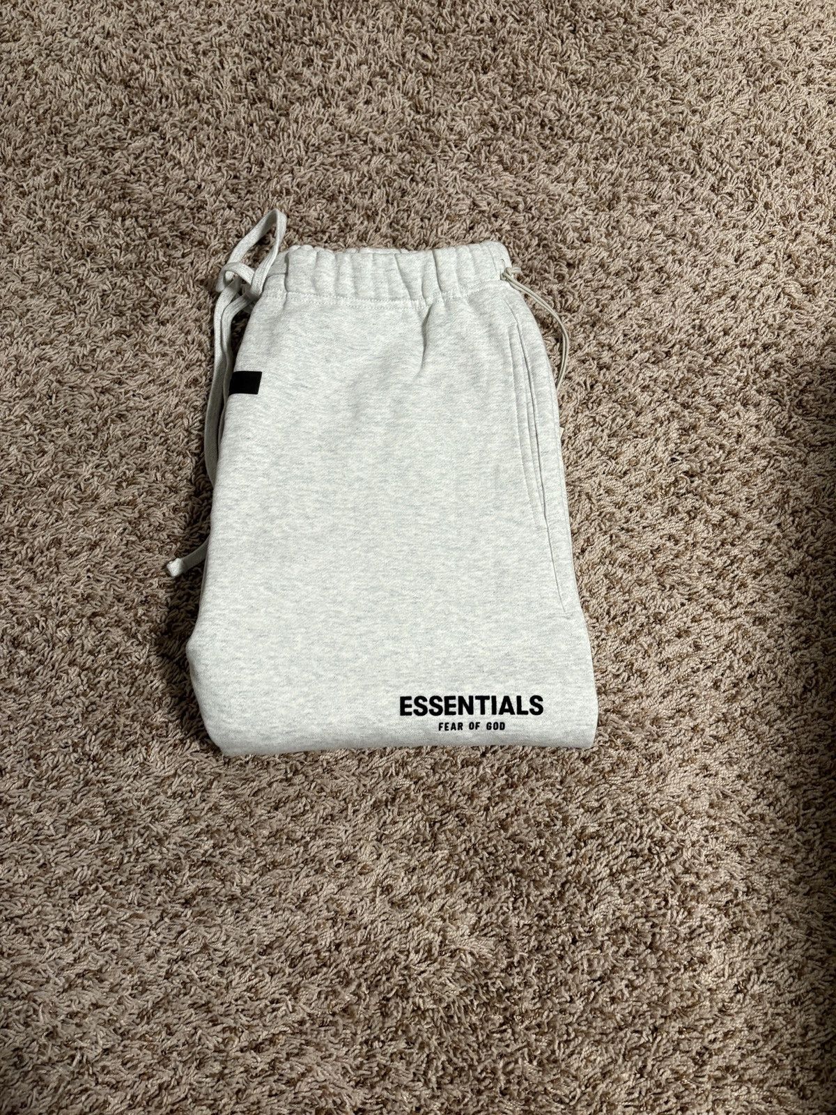 Essentials Essentials Fear of god Light Oatmeal uncuffed sweatpants ...