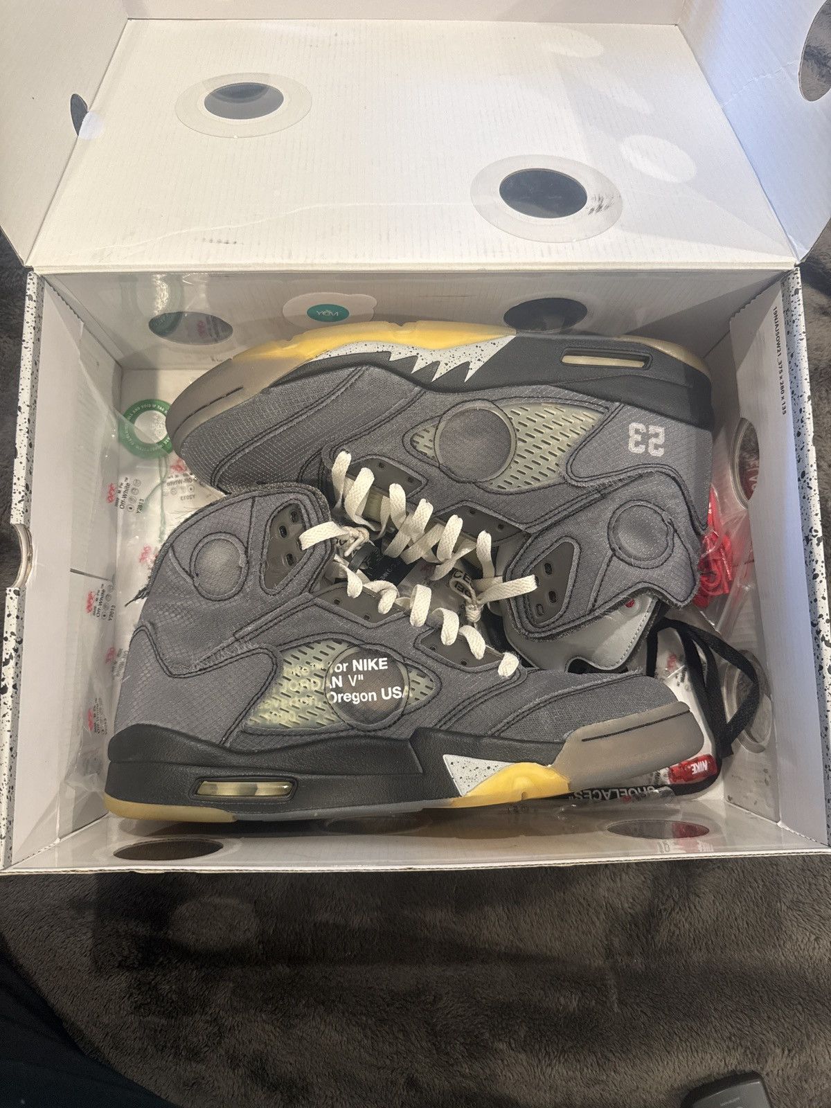 Jordan Brand × Off-White off white jordan 5s Muslin | Grailed