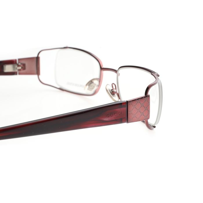 Gucci Gucci '00s Cherry Red Monogram Rectangular Glasses | Grailed