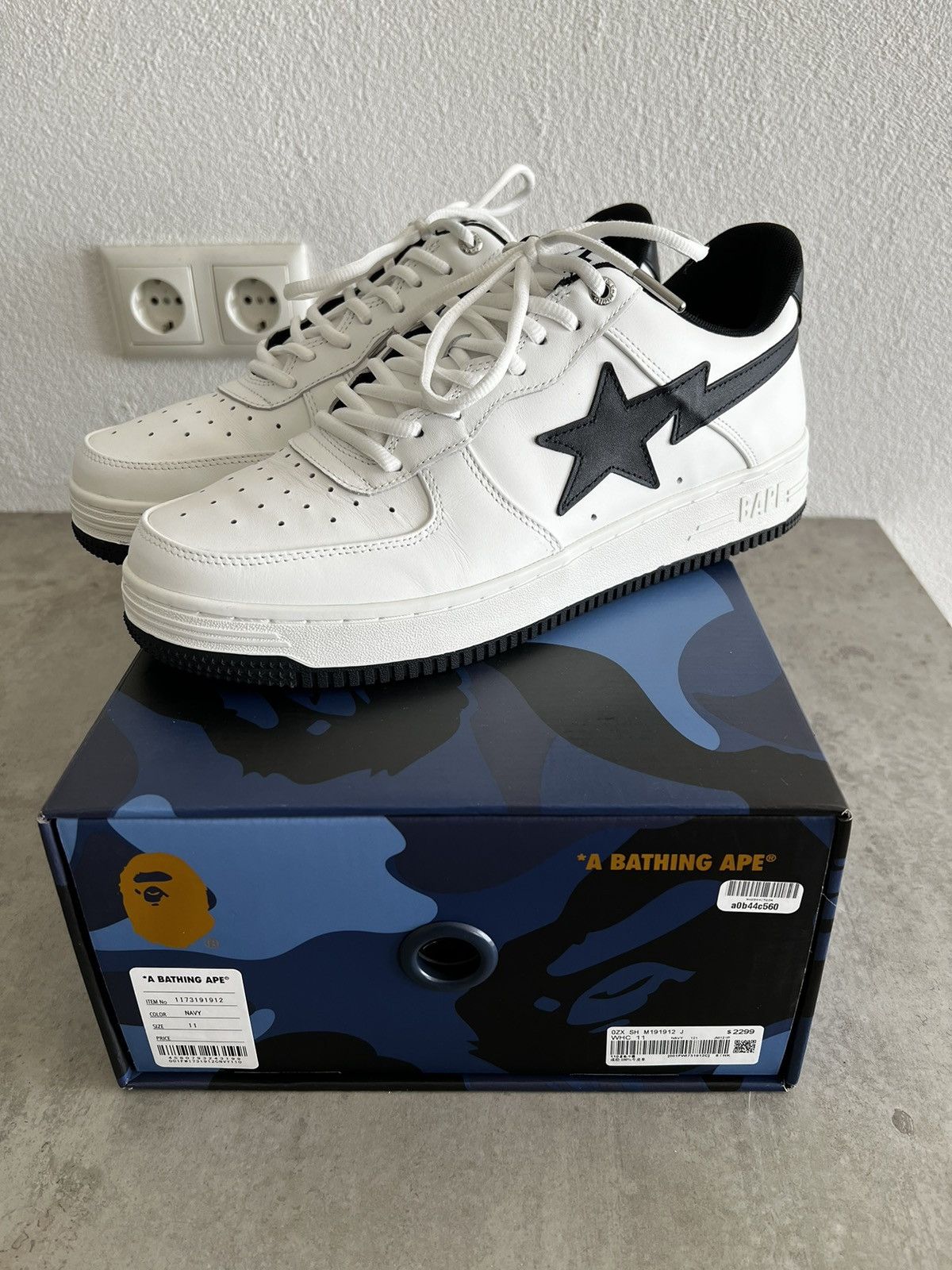 Bape × JJJJound JJJJound x Bapesta White Navy | Grailed