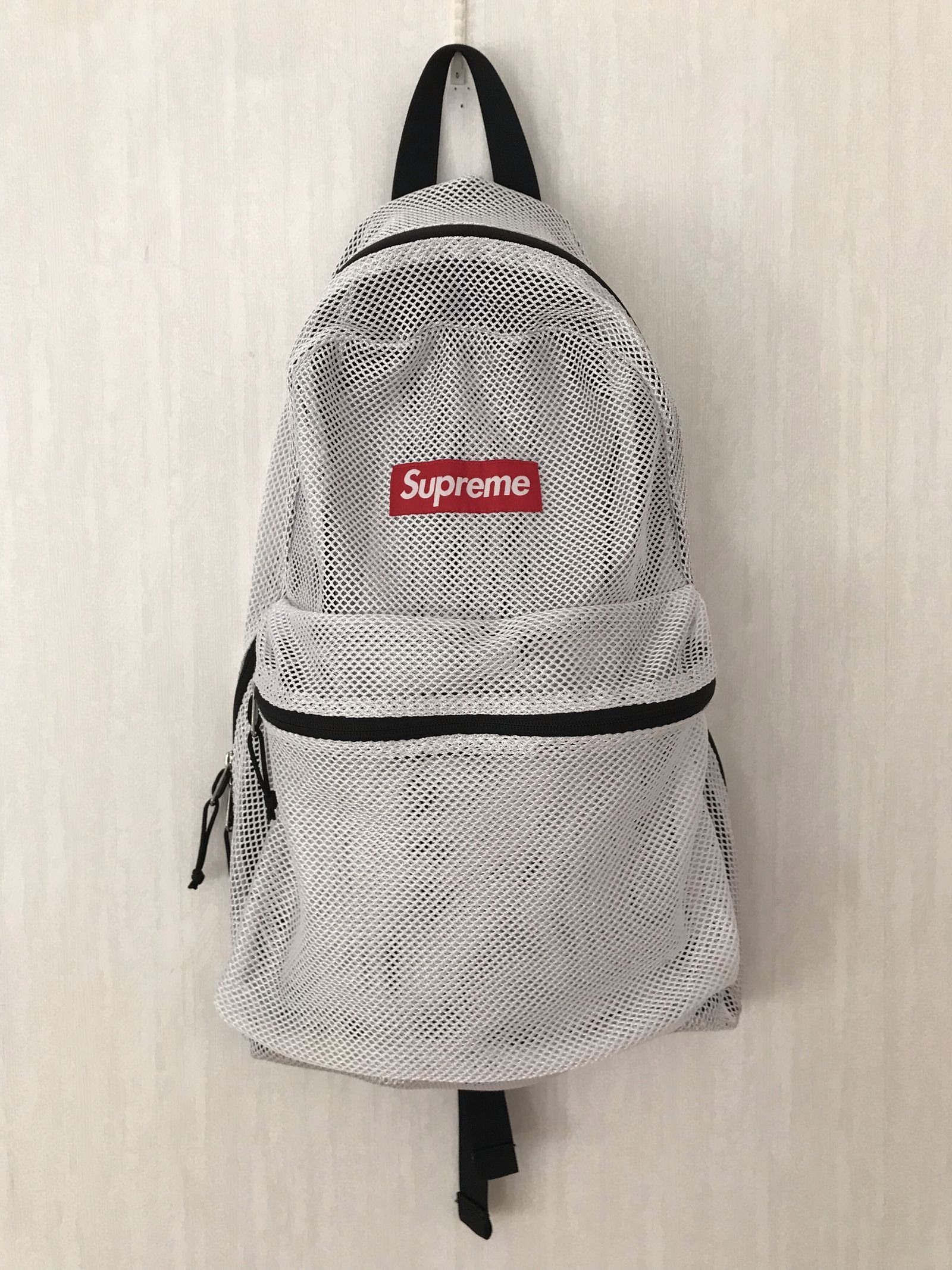 Supreme White Mesh Backpack | Grailed