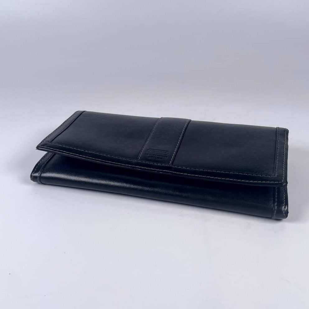 Coach Women's Coach Black Leather Trifold Classic Wallet | Grailed