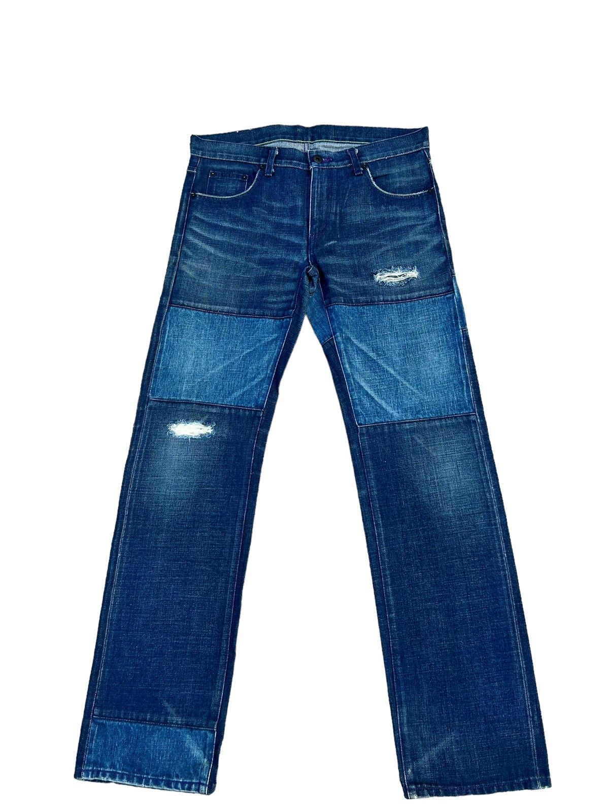 Vintage RARE!! Vintage Neighborhood Japan Rips Denim Patchwork Jeans ...
