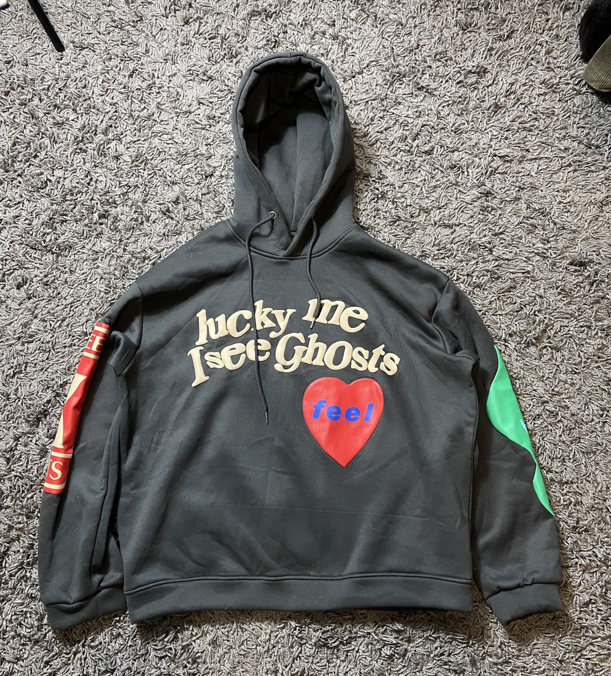 Vintage LUCKY ME I SEE GHOSTS KANYE WEST MERCHENDISE HOODIE | Grailed