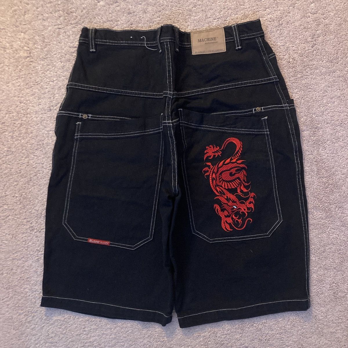 Vintage VTG Machine Jeans Big Pocket Jorts Size 36 Dragon JNCO Style ...