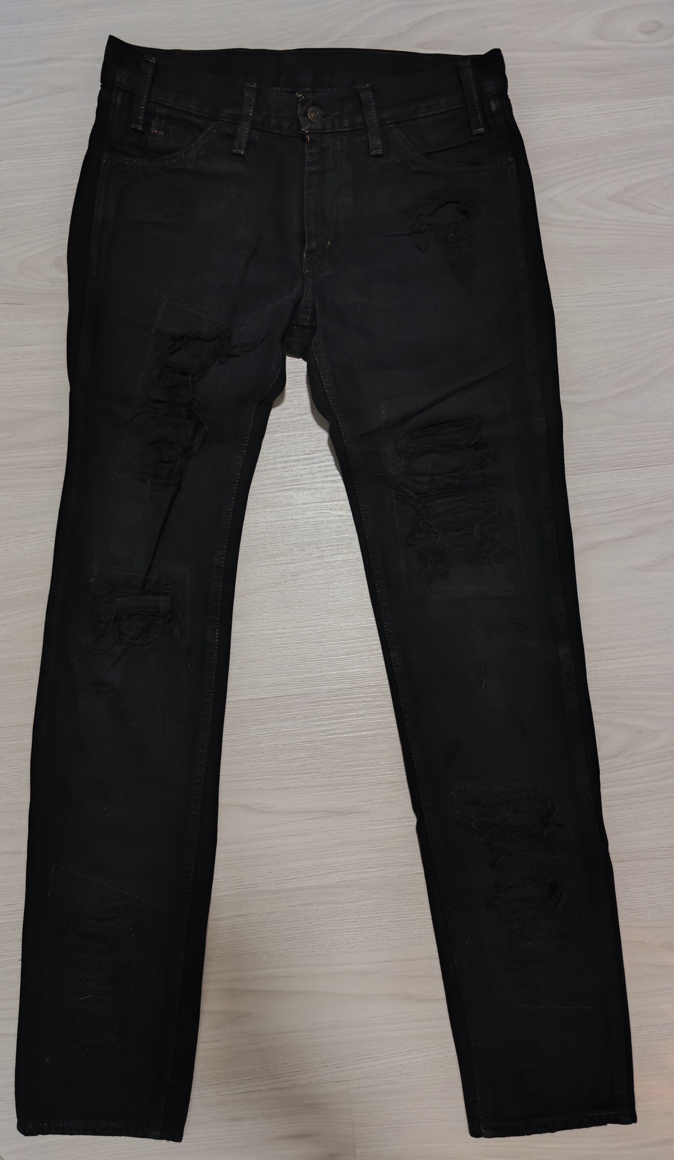 LVC Levis vintage clothing LVC black destroyed jeans | Grailed