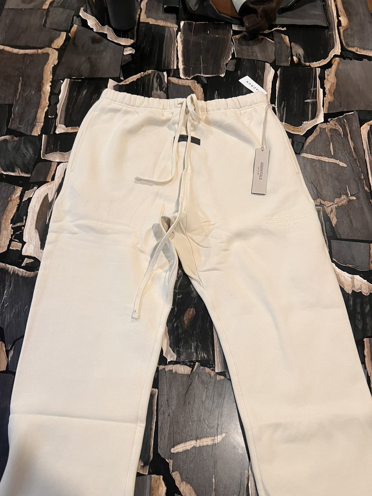 Pacsun Fear of God Essentials Sweatpants Eggshell Large | Grailed