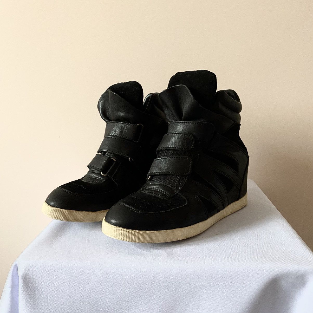 ASH Isabel Marant Style Wedge Leather Hi-Top Sneakers Shoes | Grailed