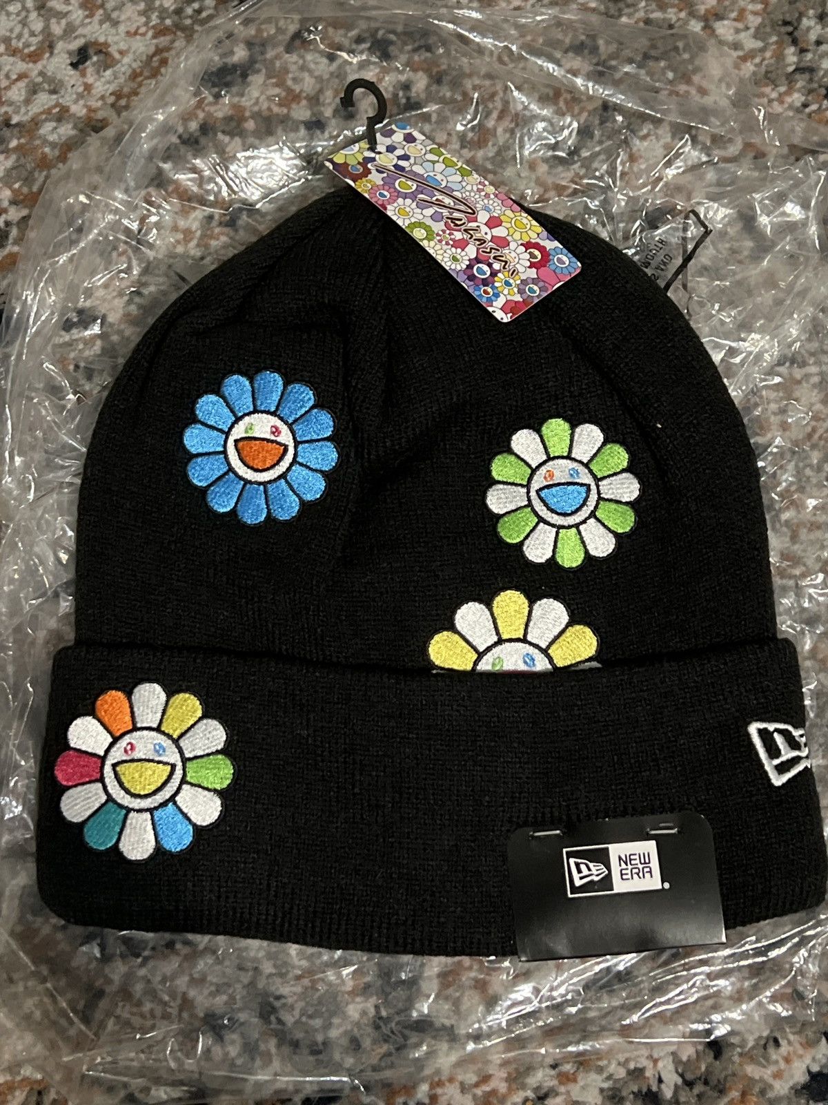 New Era Takashi Murakami x New Era Beanie Hat Ohana Black Flower | Grailed