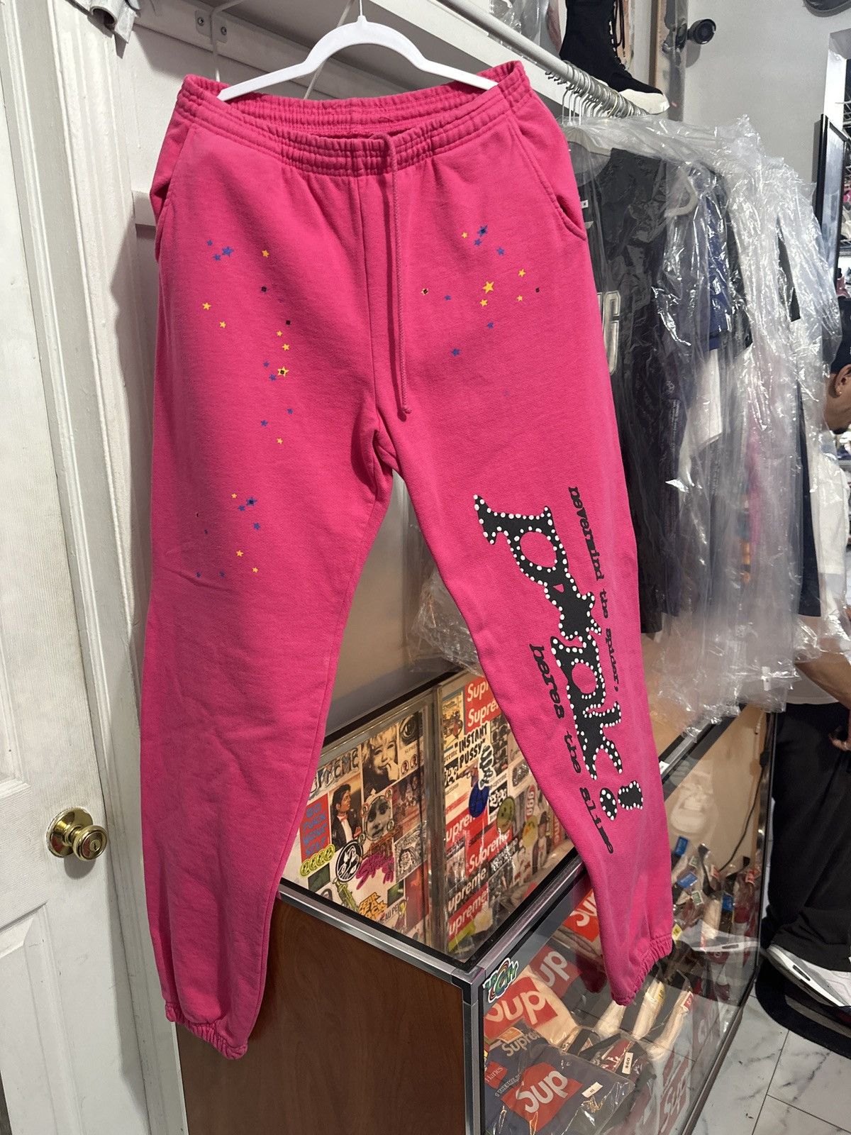 Spider Spider Worldwide ‘Pink!’ Sweatpants | Grailed