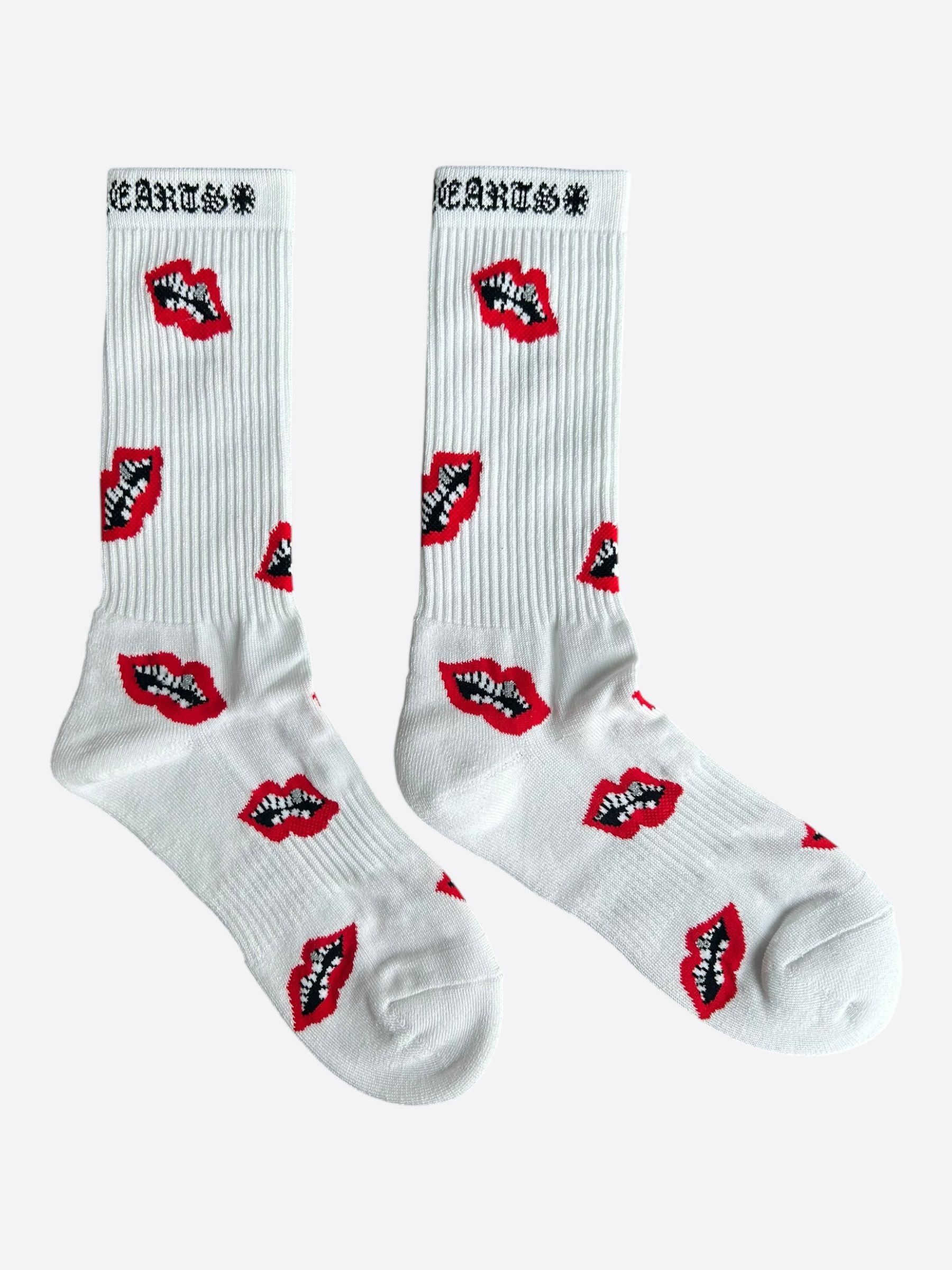 Chrome Hearts Chrome Hearts Matty Boy White & Red Chomper Socks | Grailed