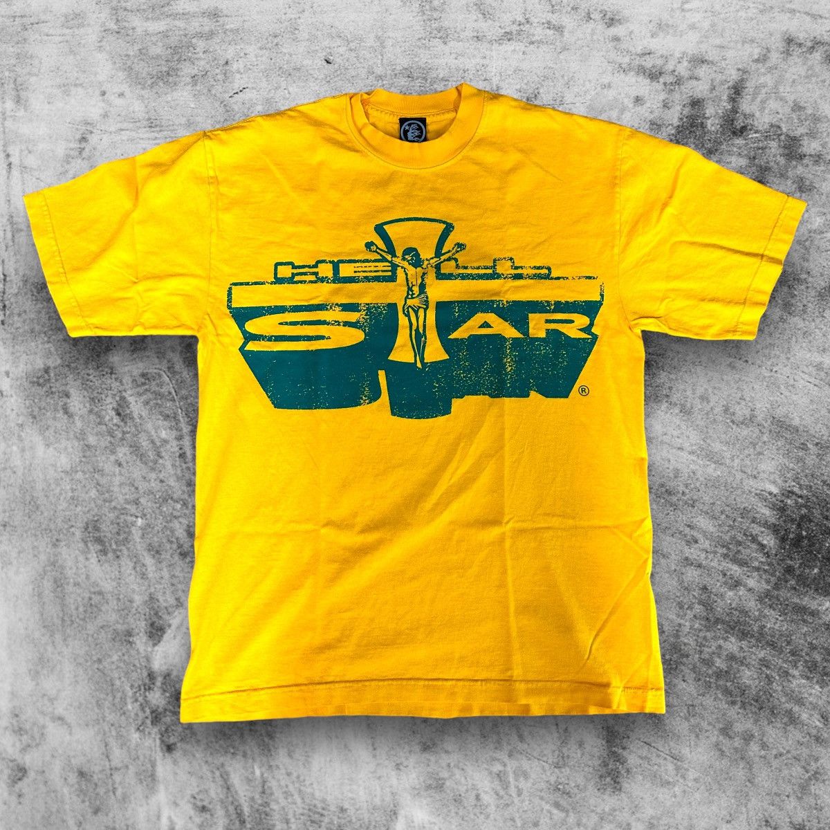 HELLSTAR Hellstar Jesus Emblem Tee Yellow | Grailed
