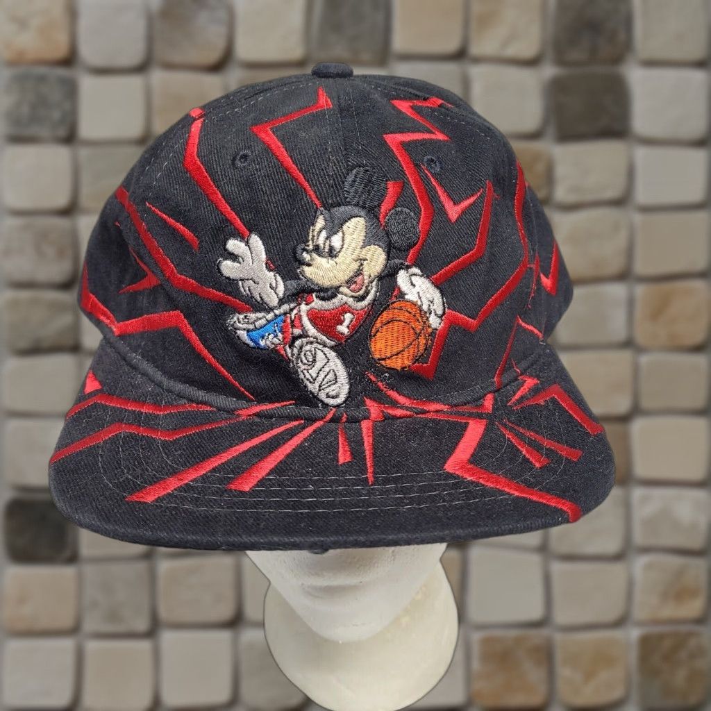 Disney Mickey Mouse Hat Snapback Vintage Shatter Collision Basketball ...