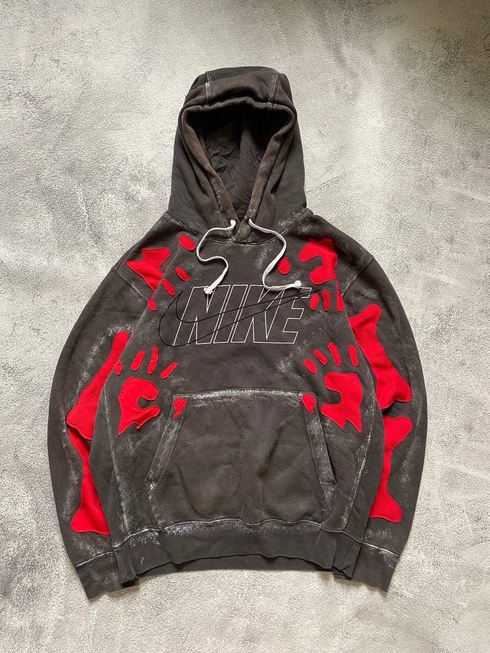 Nike Nike Skeleton distressed vintage custom hoodie | Grailed