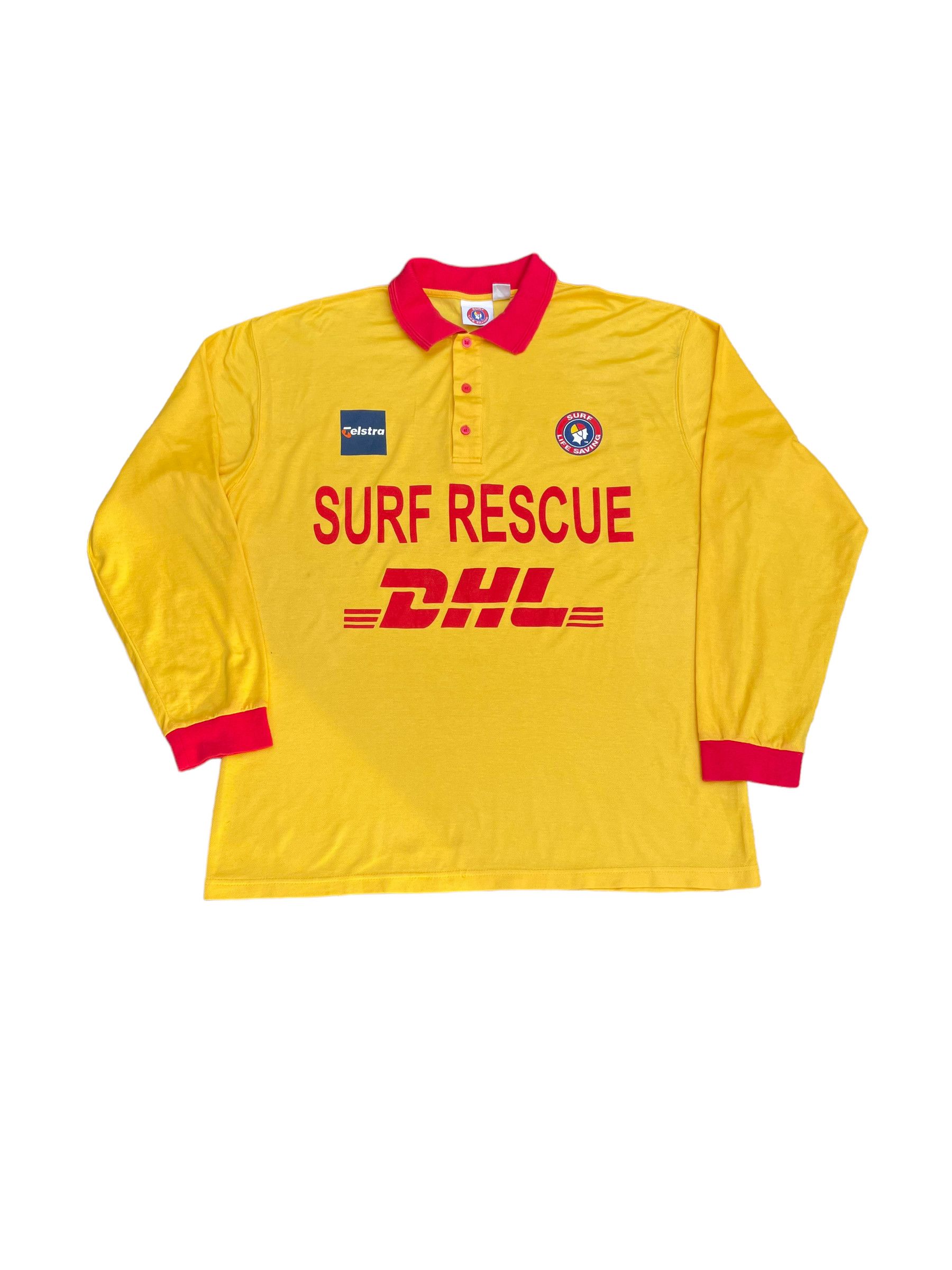 Vintage Vintage DHL Surf Rescue Polo Tshirt Long Sleave | Grailed