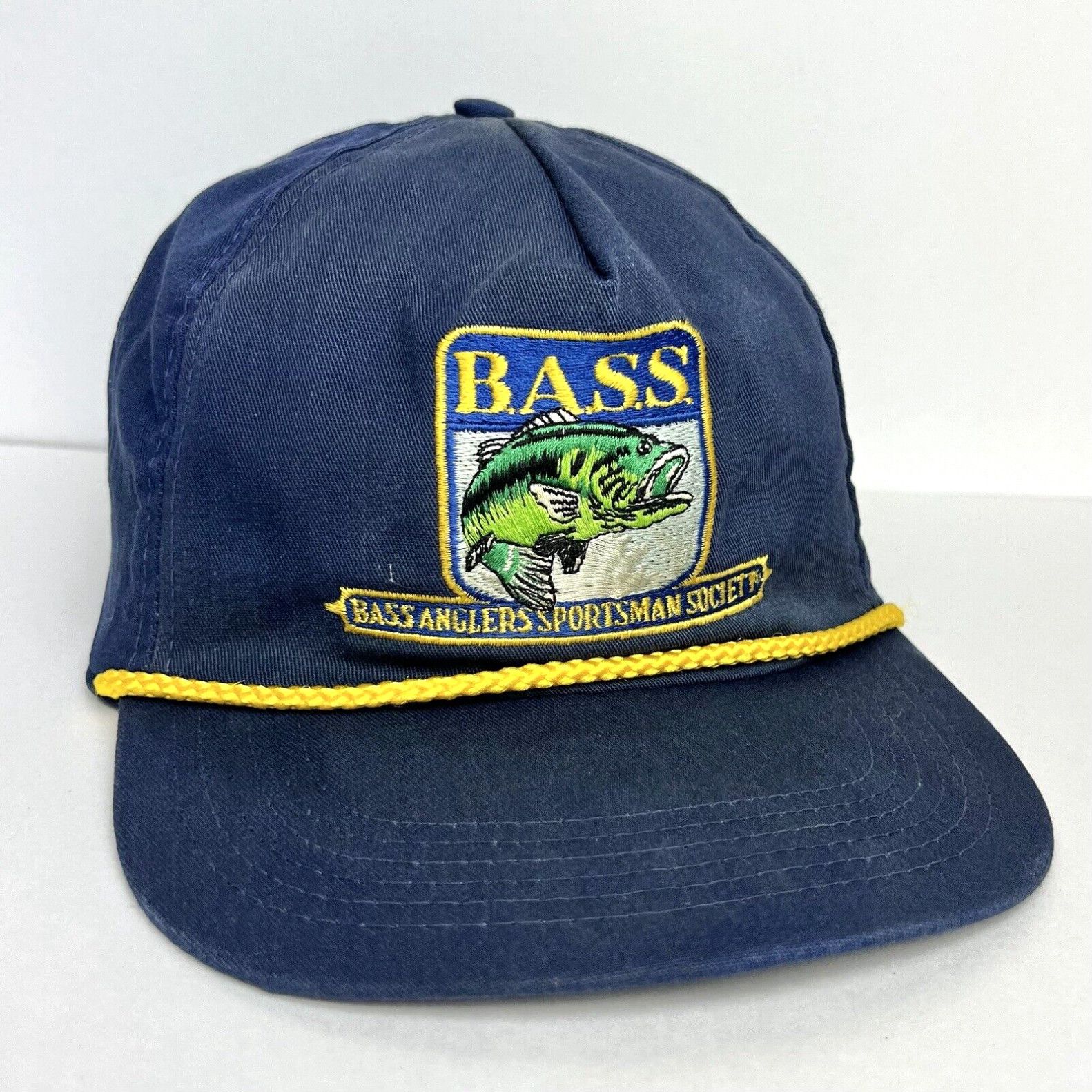 Vintage Vtg Bass Anglers Sportsman Society Hat Embroidered Snapback ...