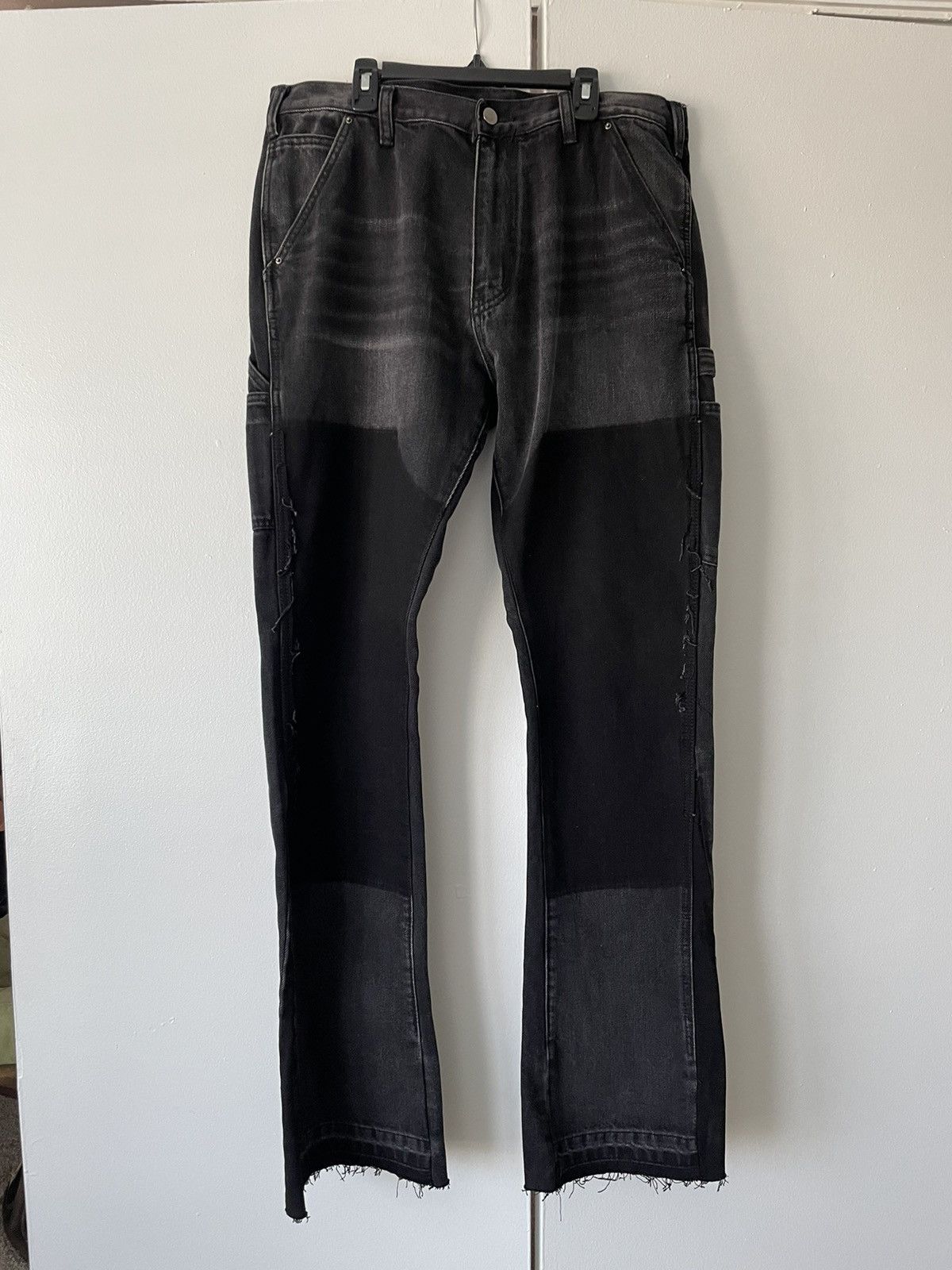 Streetwear Two Tone Black Mnml Flare Pants Grailed