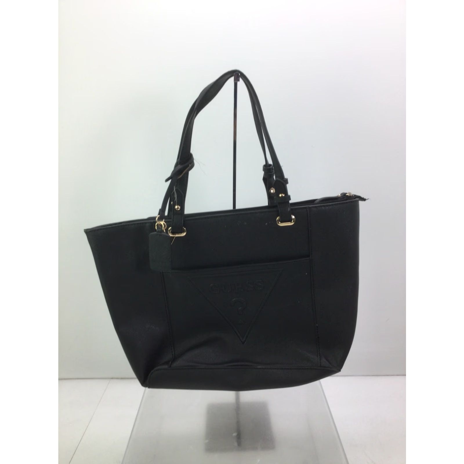 Guess Luxurious Black Faux Saffiano Leather Inspired PVC Tote Handbag ...