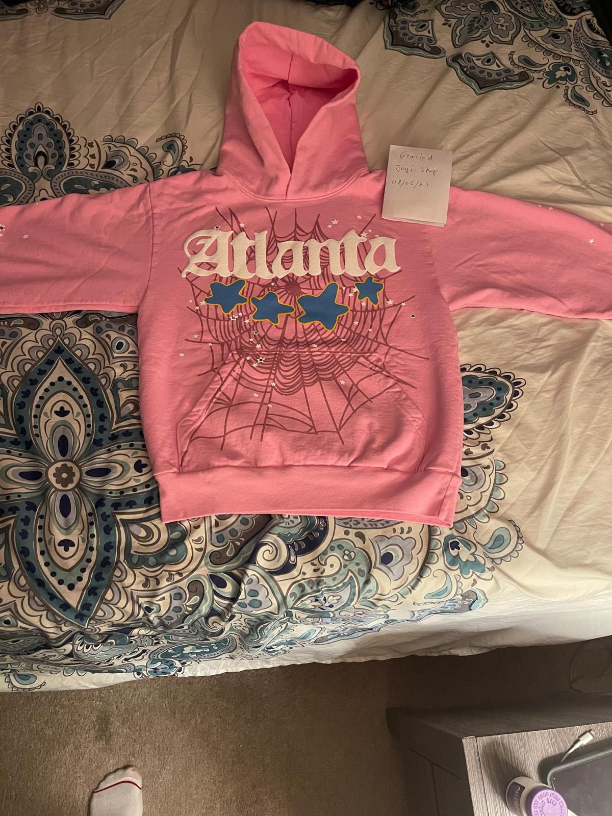Young Thug Sp5der Atlanta hoodie pink | Grailed