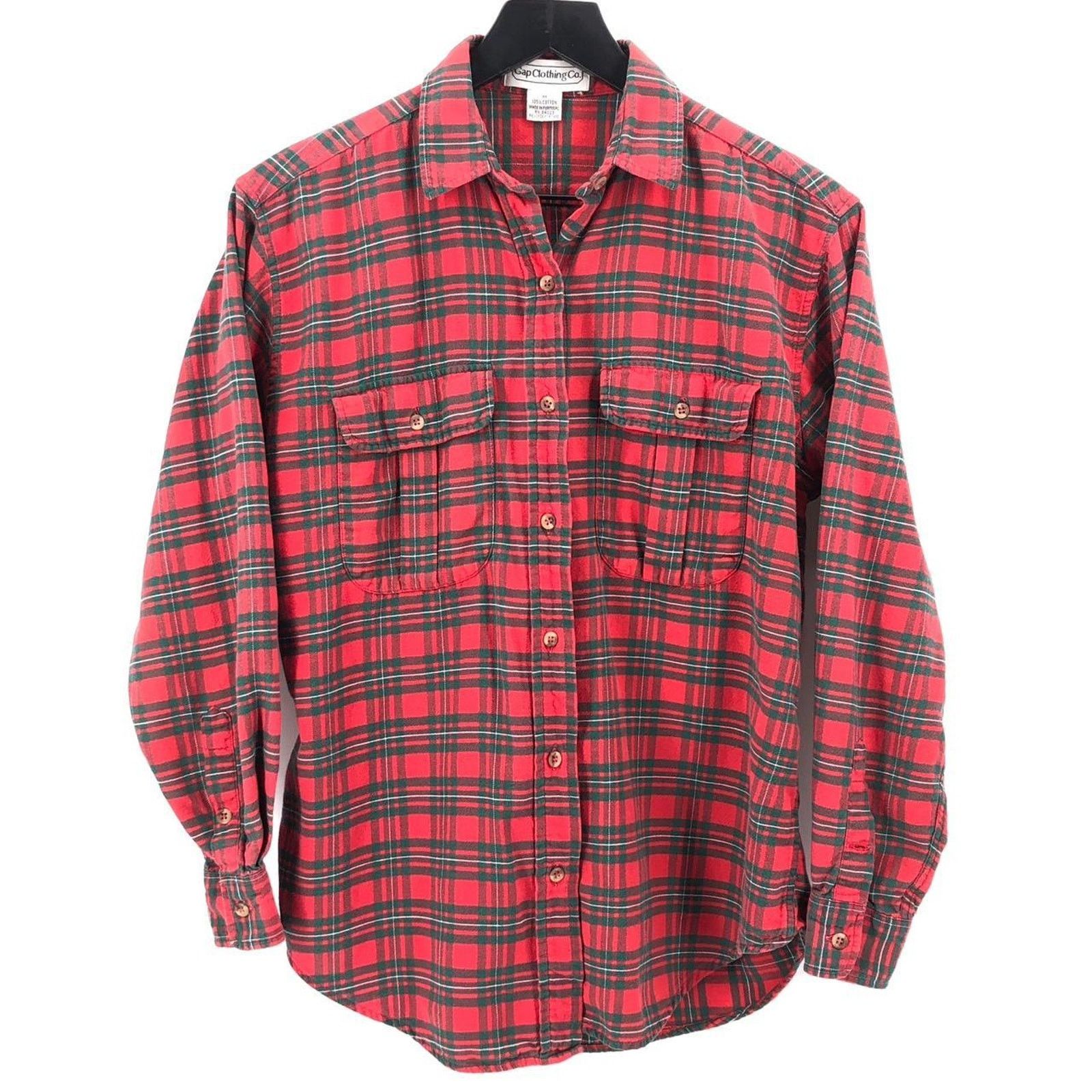 Vintage Gap red green plaid button up shirt 80s 1980s vintage | Grailed