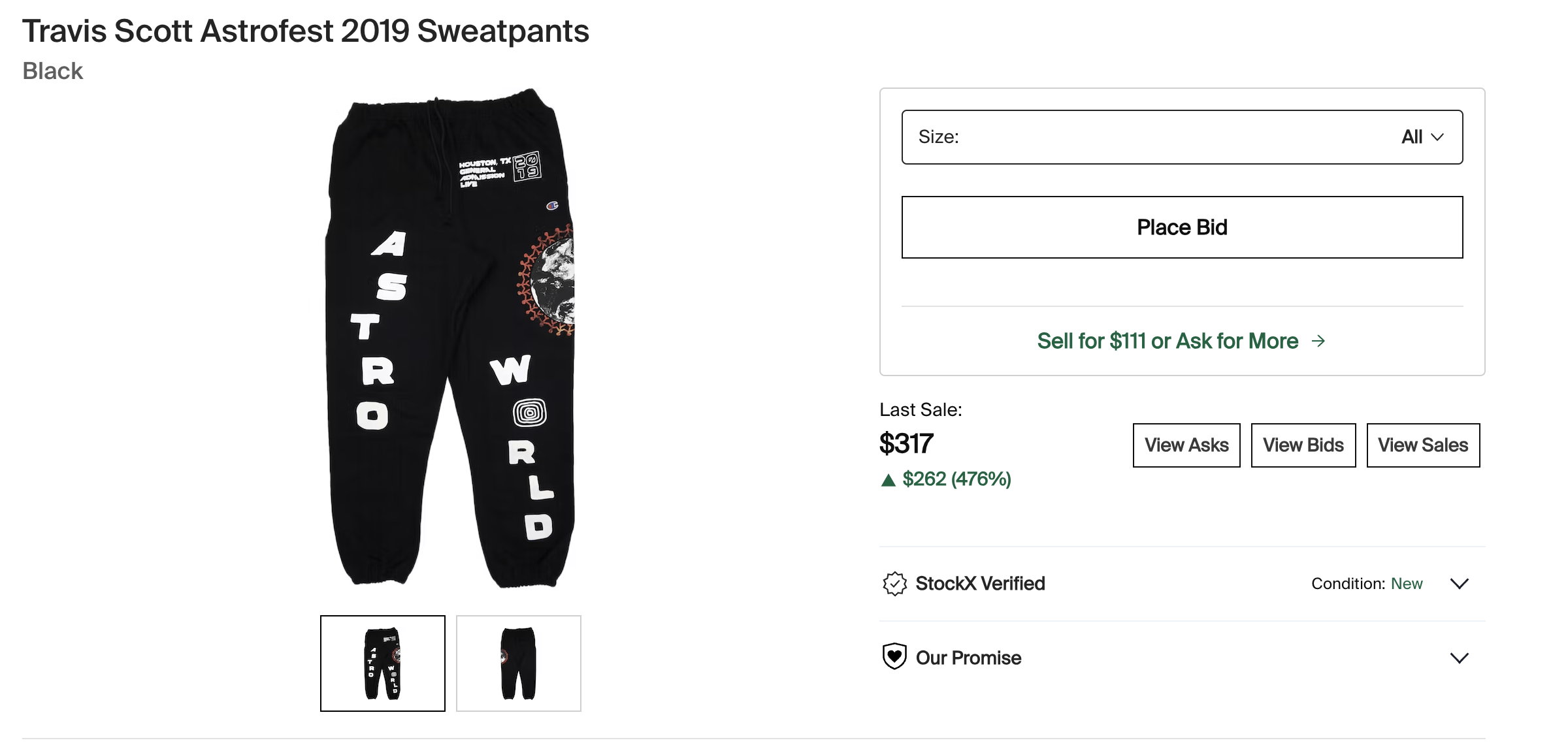 Travis Scott Cactus Jack x Travis Scott Astroworld Sweatpants (2019 ...