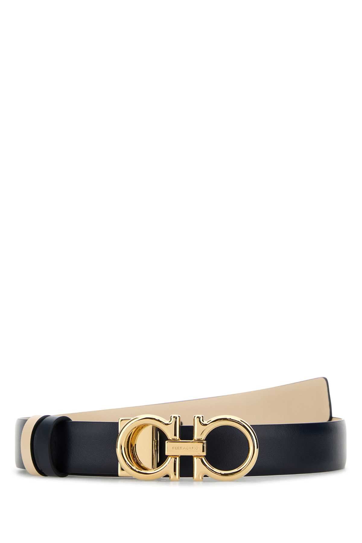 Salvatore Ferragamo Midnight Blue Leather Reversible Belt | Grailed