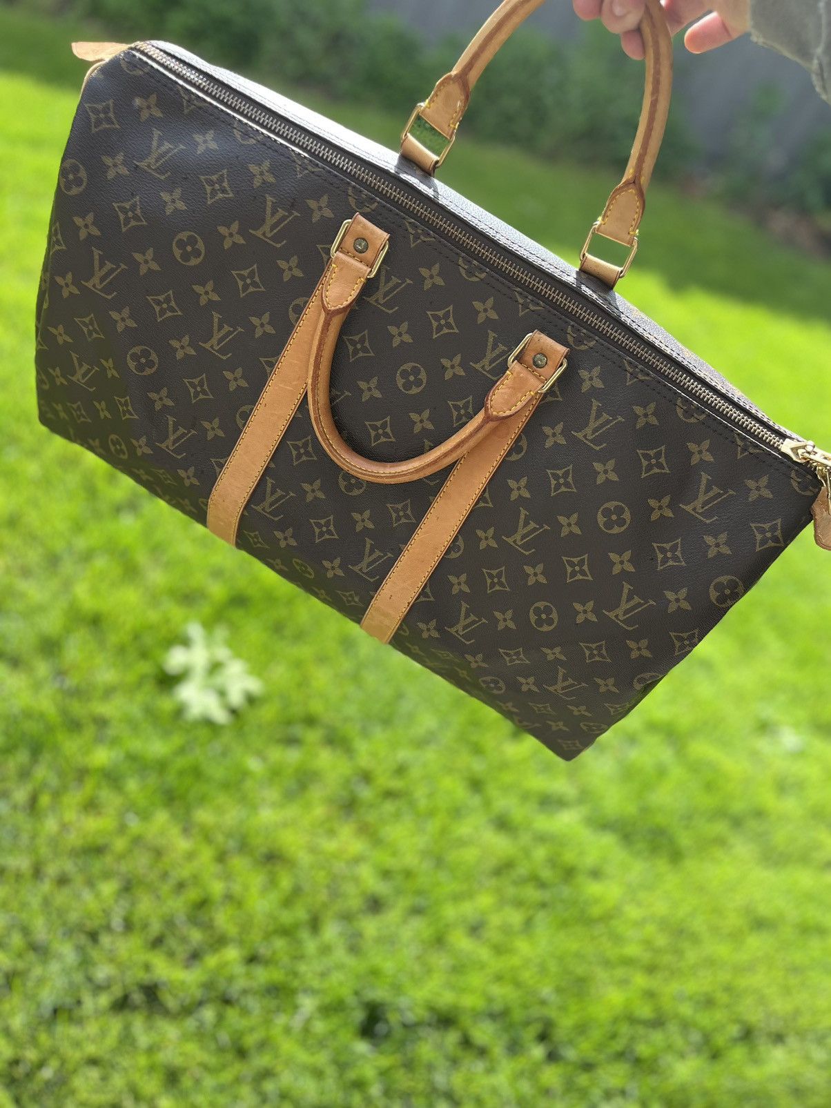 Louis Vuitton LOUIS VUITTON LV BOSTON BAG KEEPAL 60 BROWN MONOGRAM ...